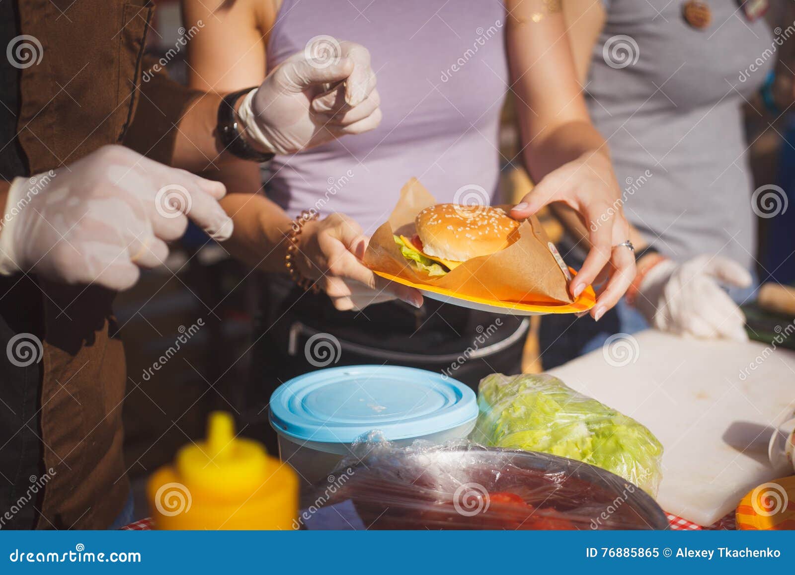 Hamburger Packed in with a Package of Home Stock Image - Image of ...