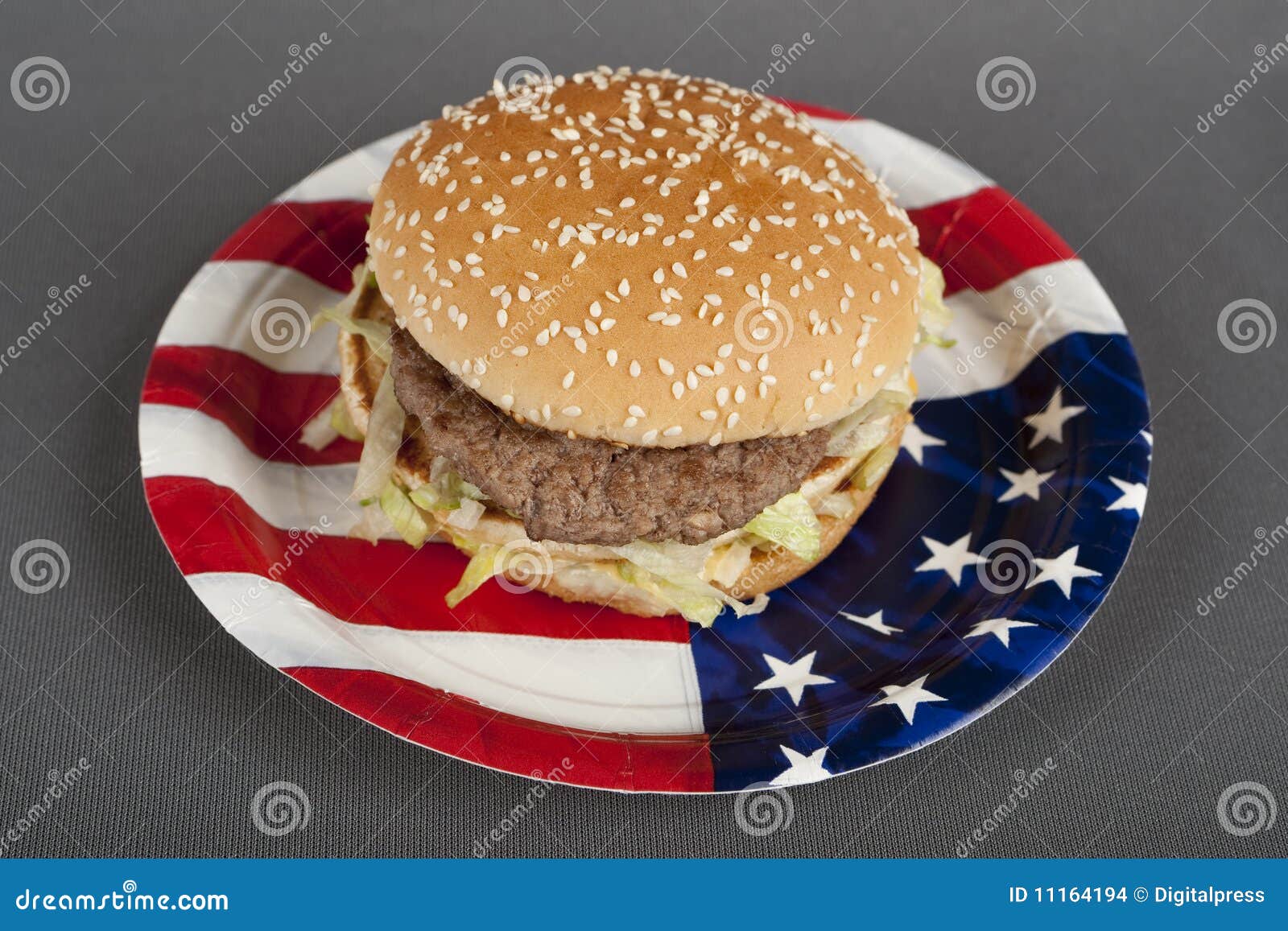Hamburger on Paper Plate America Style Stock Photo - Image of america ...