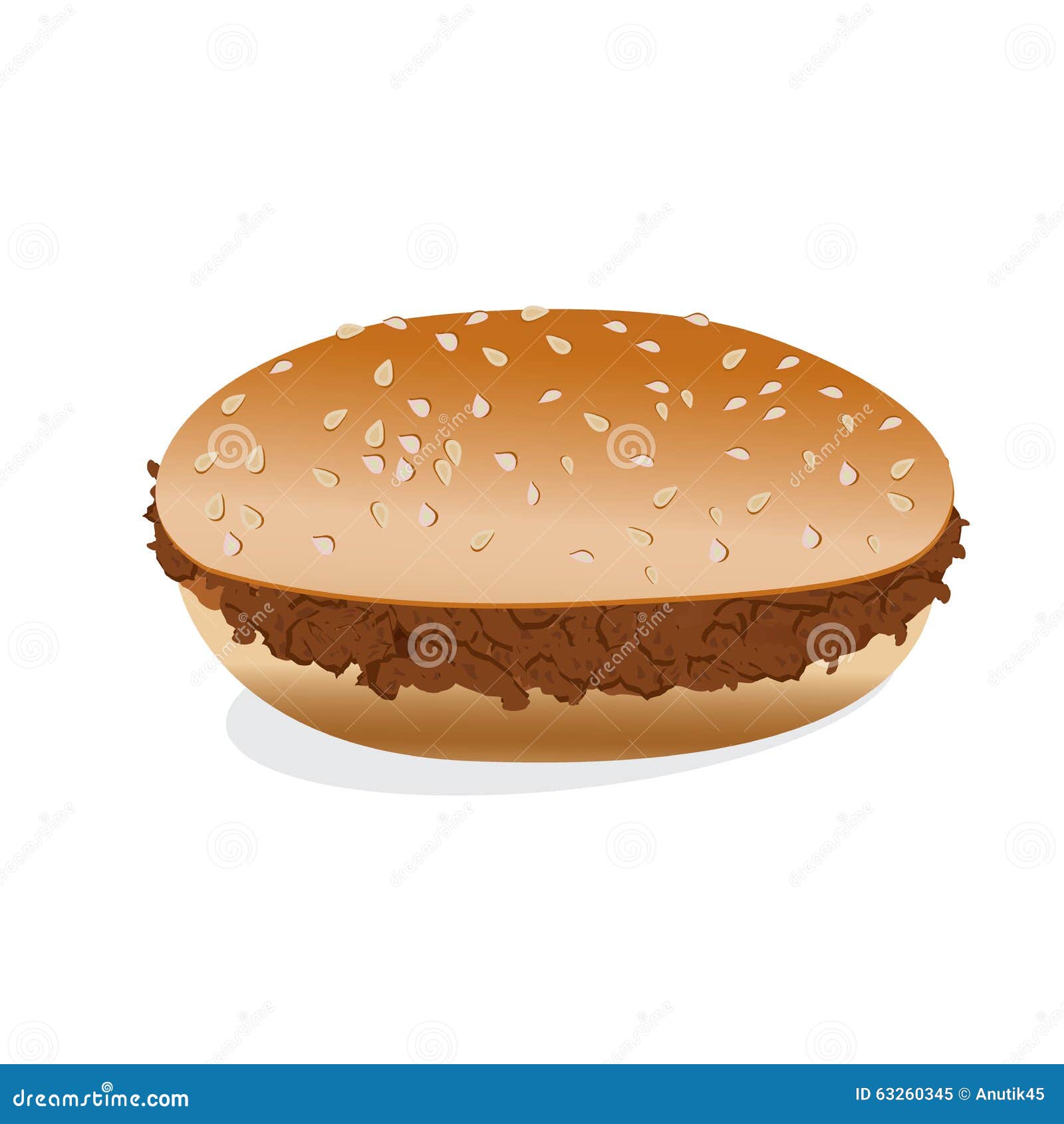 Hamburger, plain, vector stock vector. Illustration of grill - 63260345