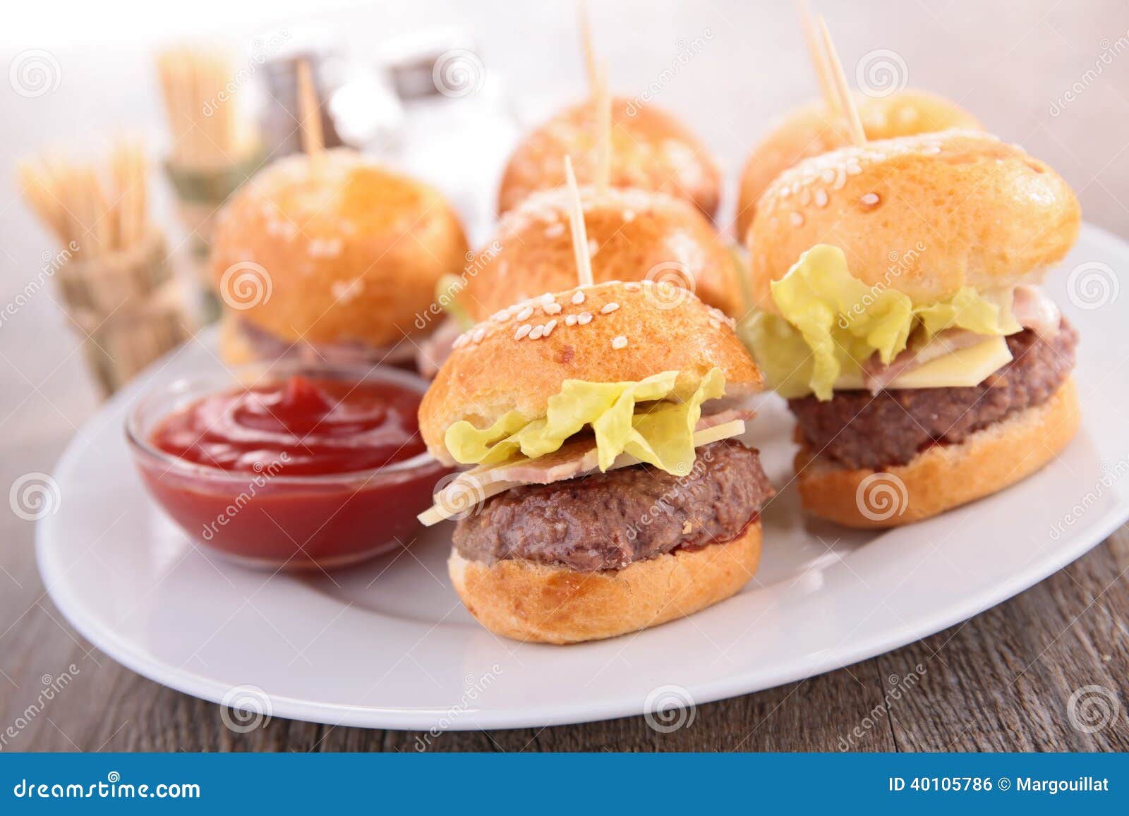 Hamburger stock photo. Image of small, food, fast, plate - 40105786