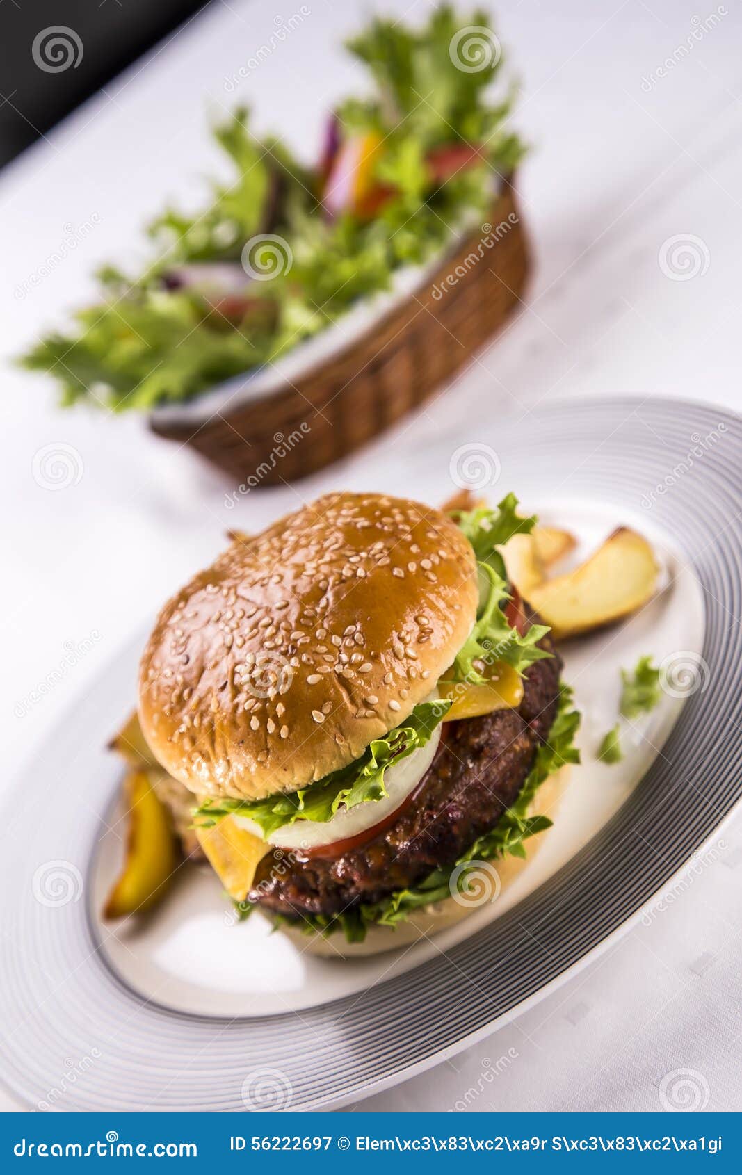 Hamburger plate stock image. Image of fast, yummy, hamburger - 56222697