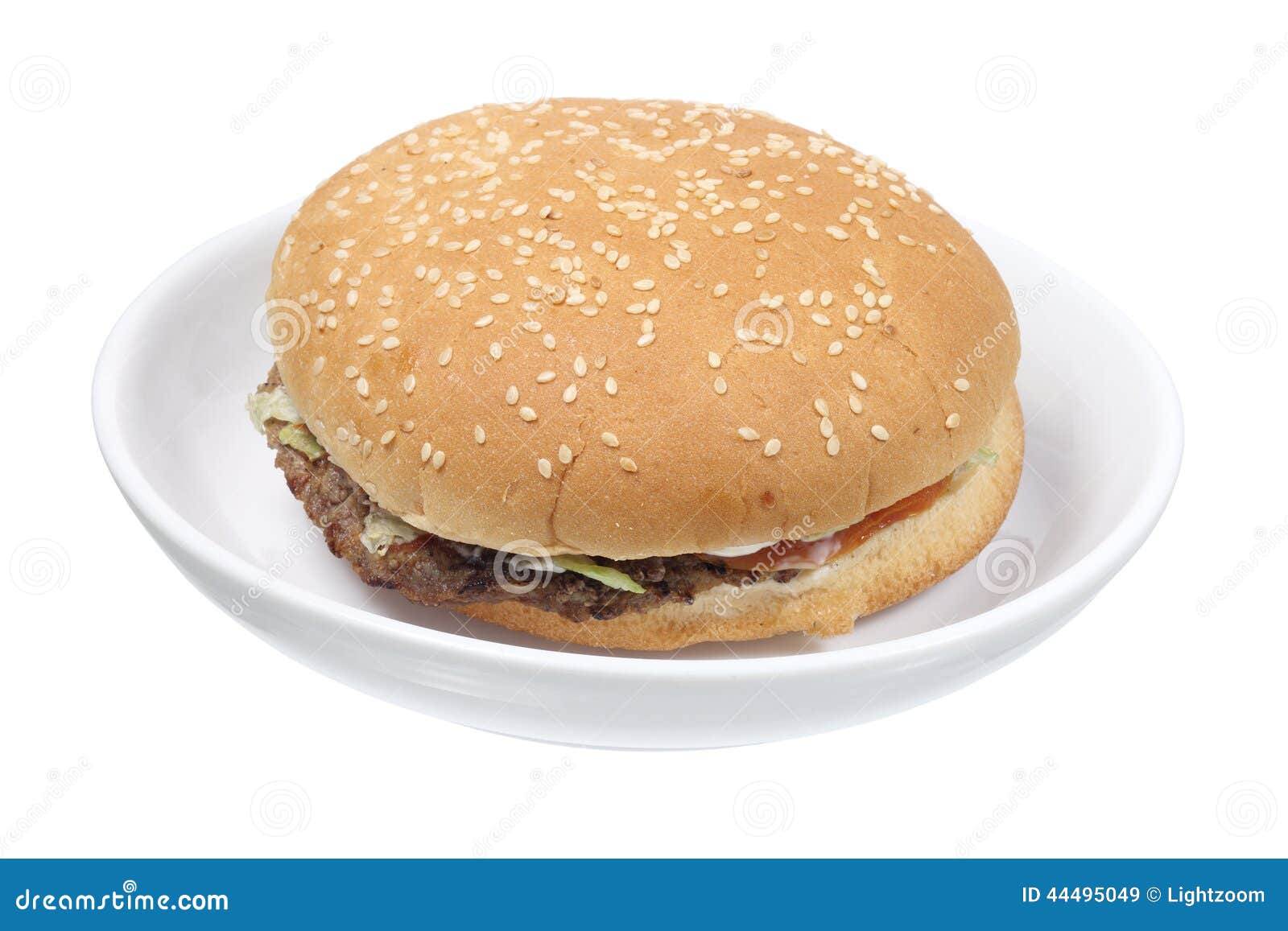 Hamburger on Plate stock image. Image of food, life, container - 44495049