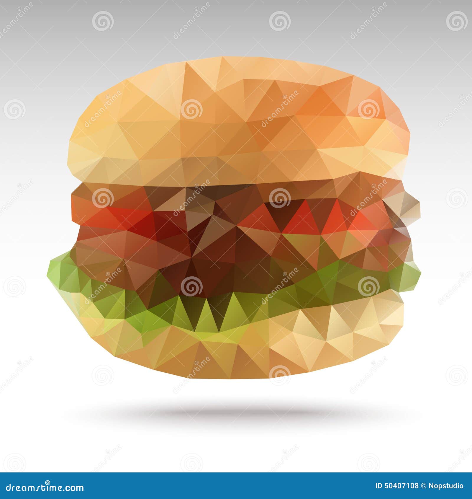 Hamburger Polygonal Geometric Stock Vector - Illustration of closeup ...