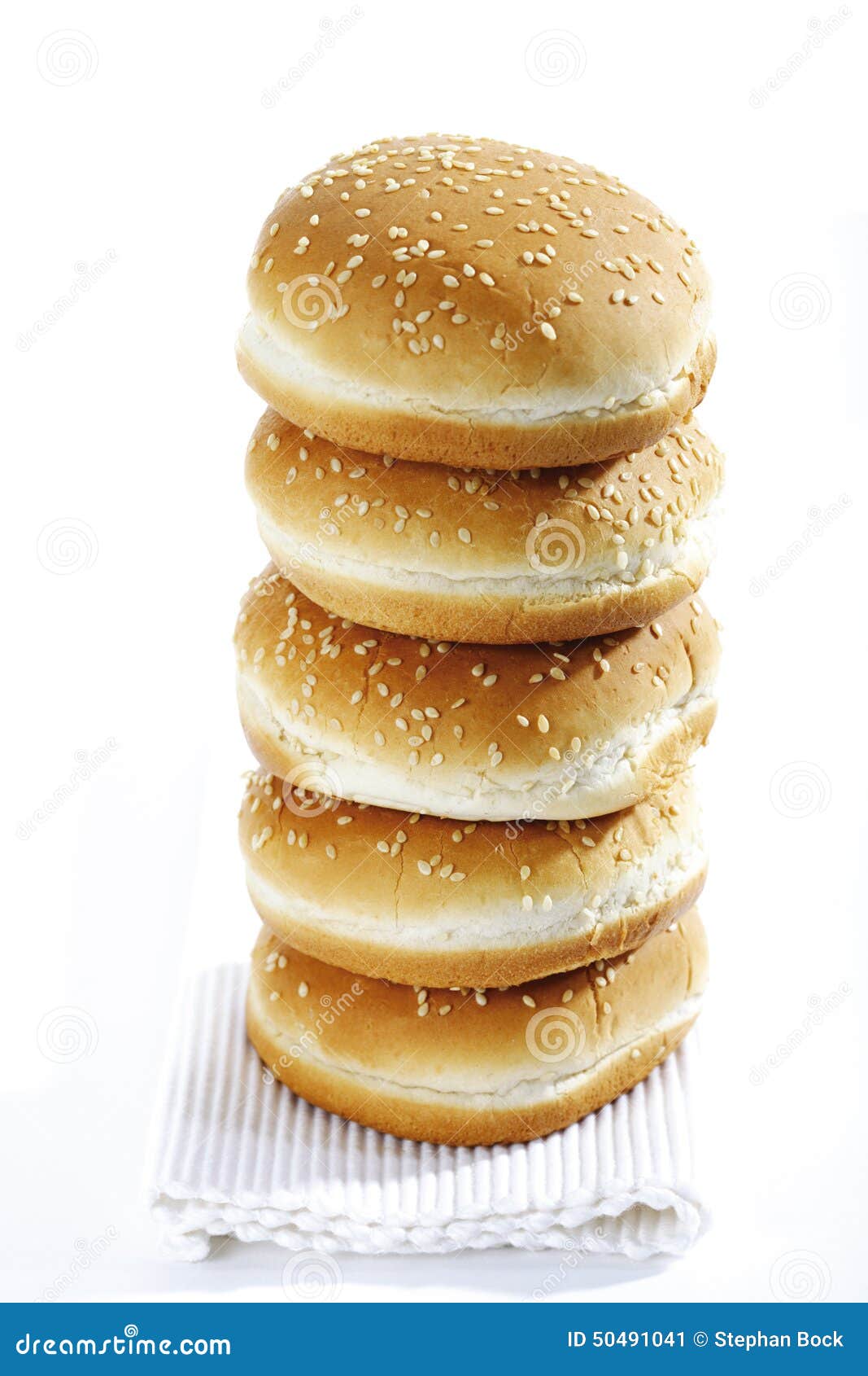 Hamburger Rolls with Sesame Stock Image - Image of calorie, soft: 50491041