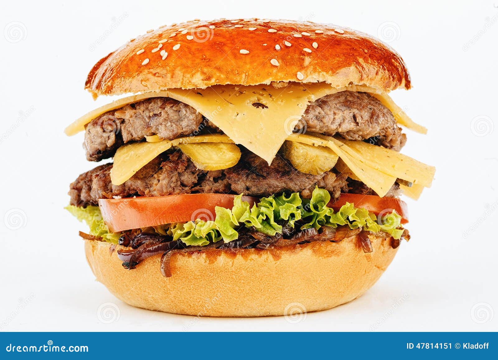 Hamburger Sandwich with Beef and Cheese Stock Image - Image of junk ...