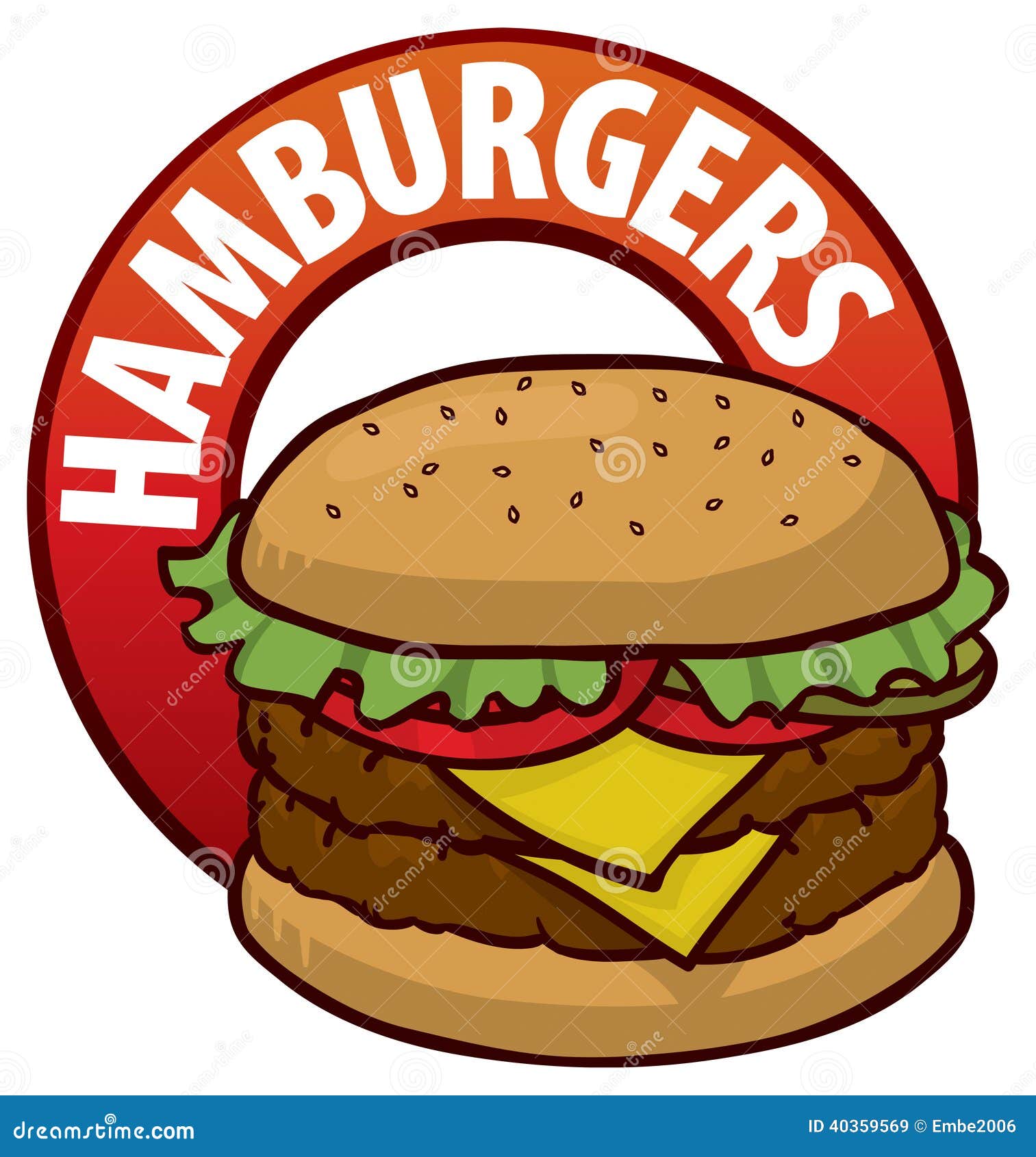 Hamburger stock vector. Illustration of design, sell - 40359569