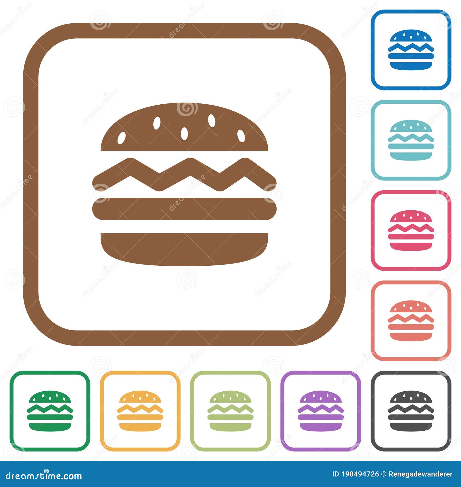 Hamburger simple icons stock vector. Illustration of cheeseburger ...