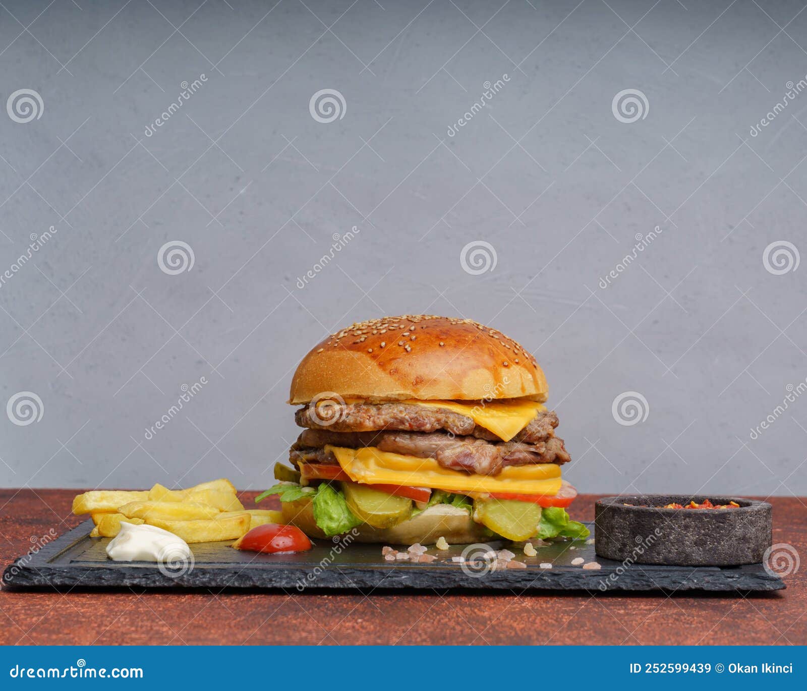 Hamburger stock image. Image of fish, lunch, dessert - 252599439