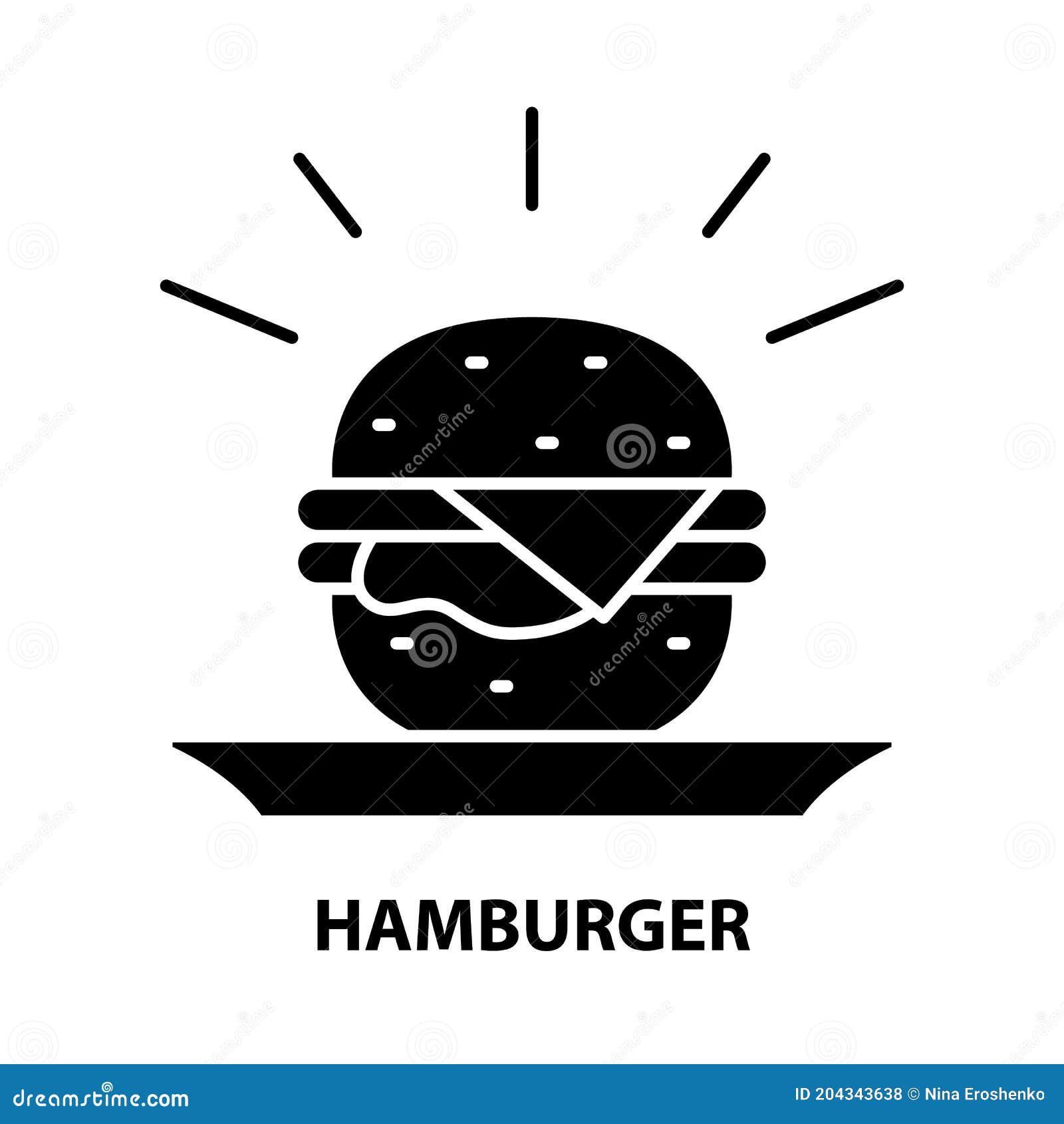Hamburger Symbol Icon, Black Vector Sign with Editable Strokes, Concept ...