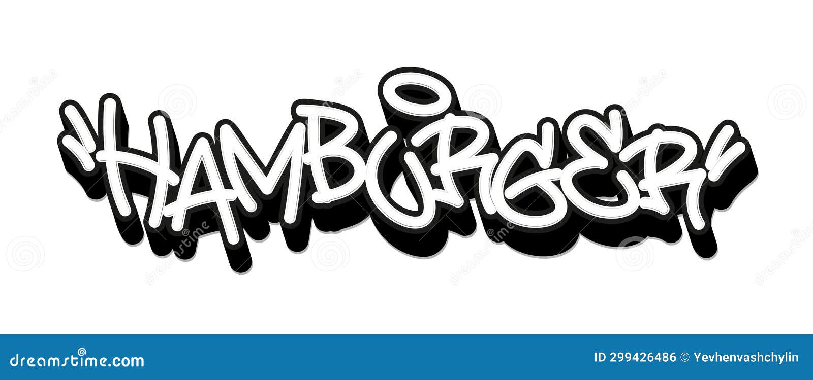 Hamburger Tag Graffiti Style Label Lettering. Vector Illustration Stock ...