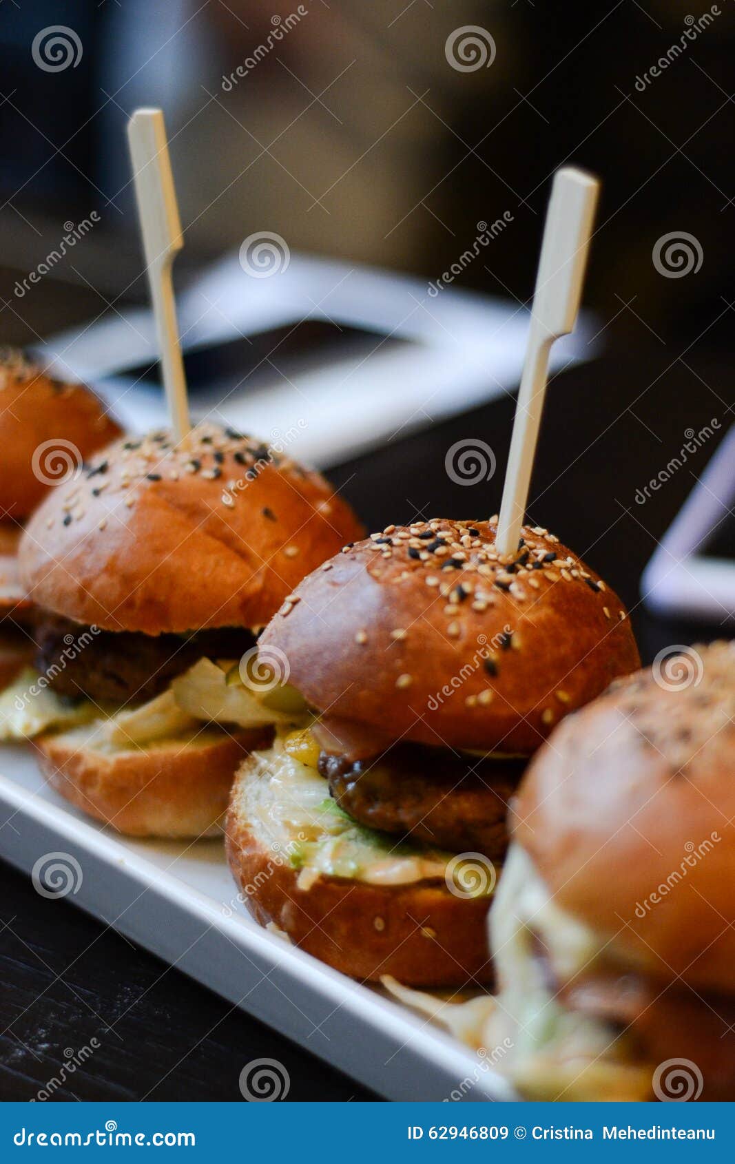 Hamburger tasting stock image. Image of hamburgers, meat - 62946809