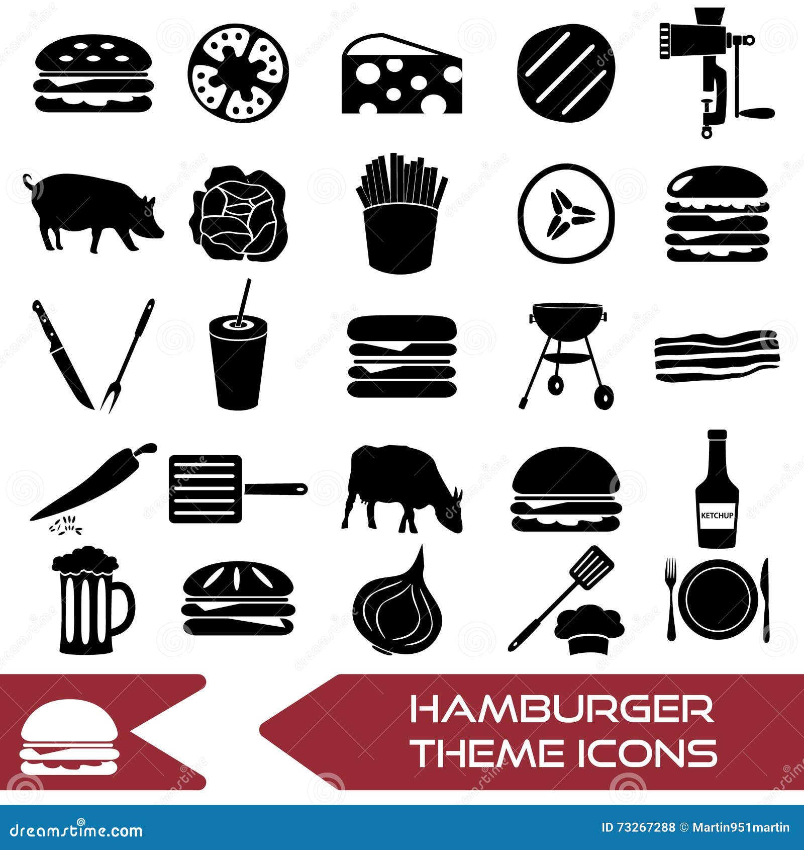 Hamburger Theme Modern Simple Icons Set Eps10 Stock Vector ...