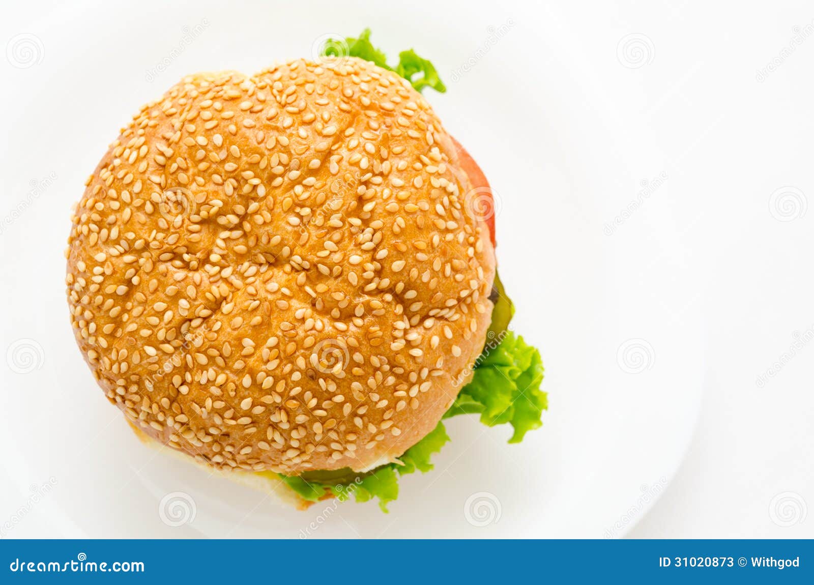 Hamburger, top view stock image. Image of hamburger, cuisine - 31020873