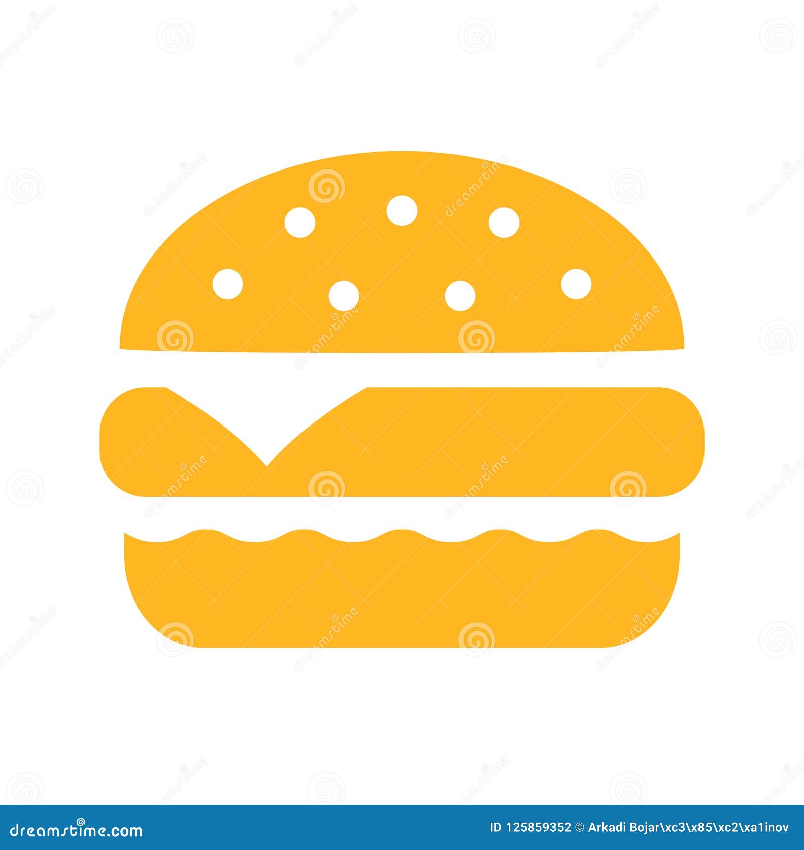 Hamburger vector icon stock vector. Illustration of eatery - 125859352