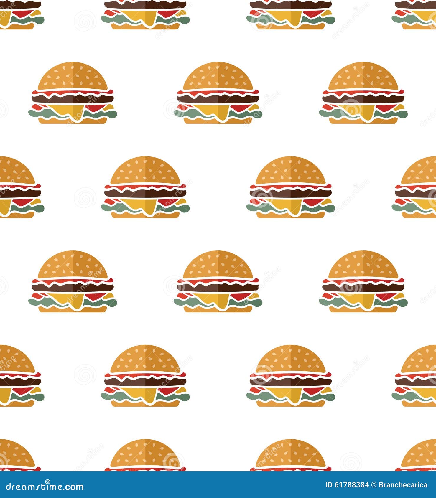 Hamburger Vector Seamless Pattern Stock Vector - Illustration of meal ...