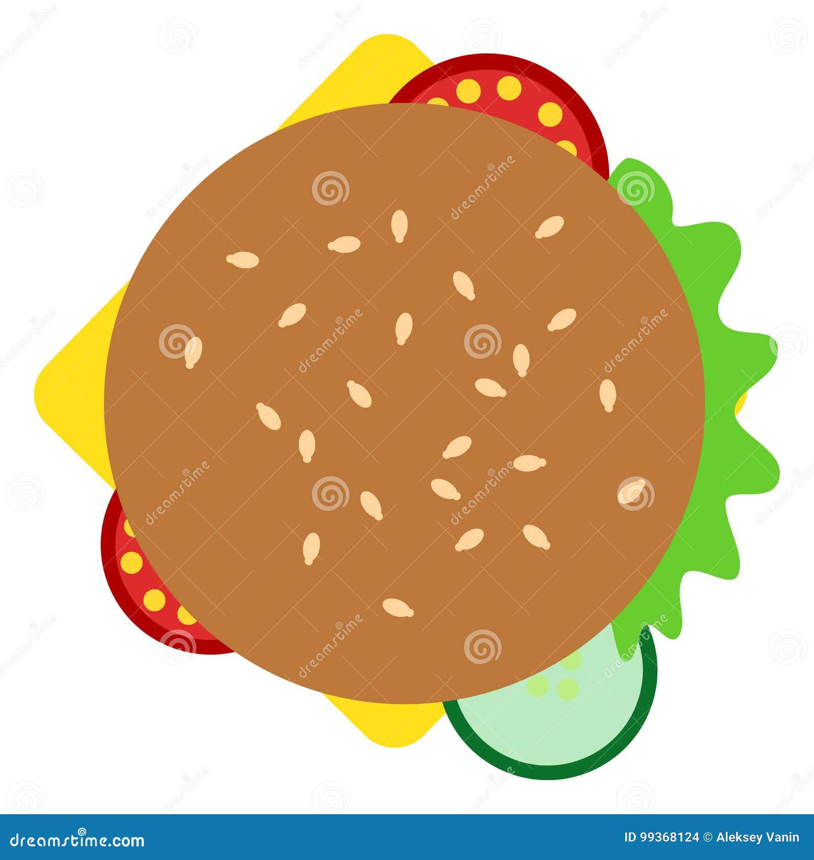 Hamburger vlak pictogram vector illustratie. Illustration of voeding ...