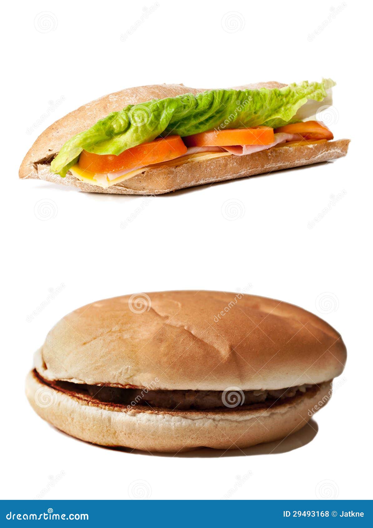 Hamburger vs. sandwich stock photo. Image of vegetable - 29493168