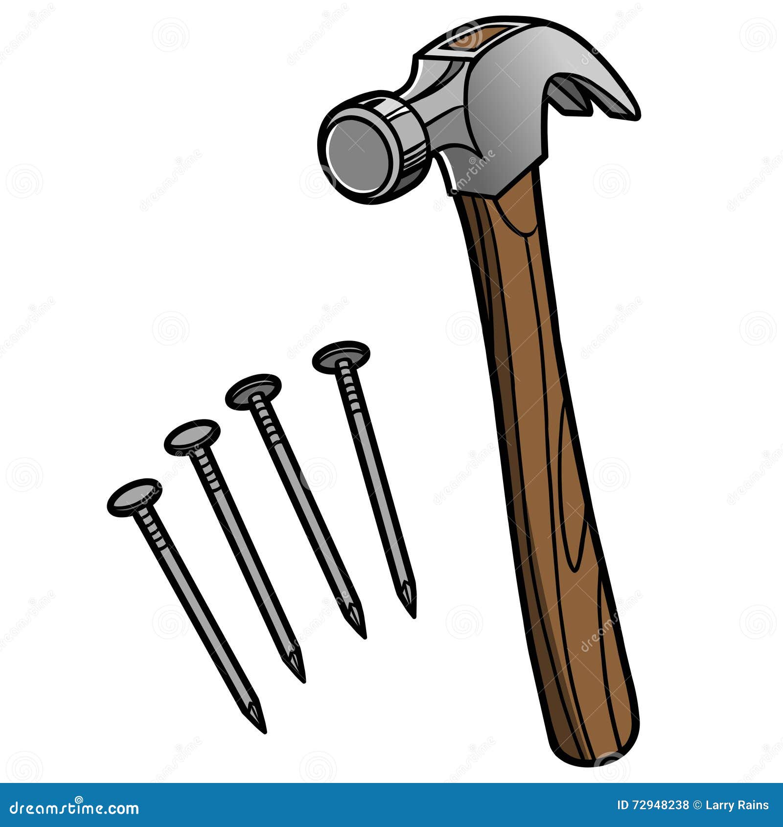Hamer en spijkers stock illustratie. Illustration of huis - 72948238