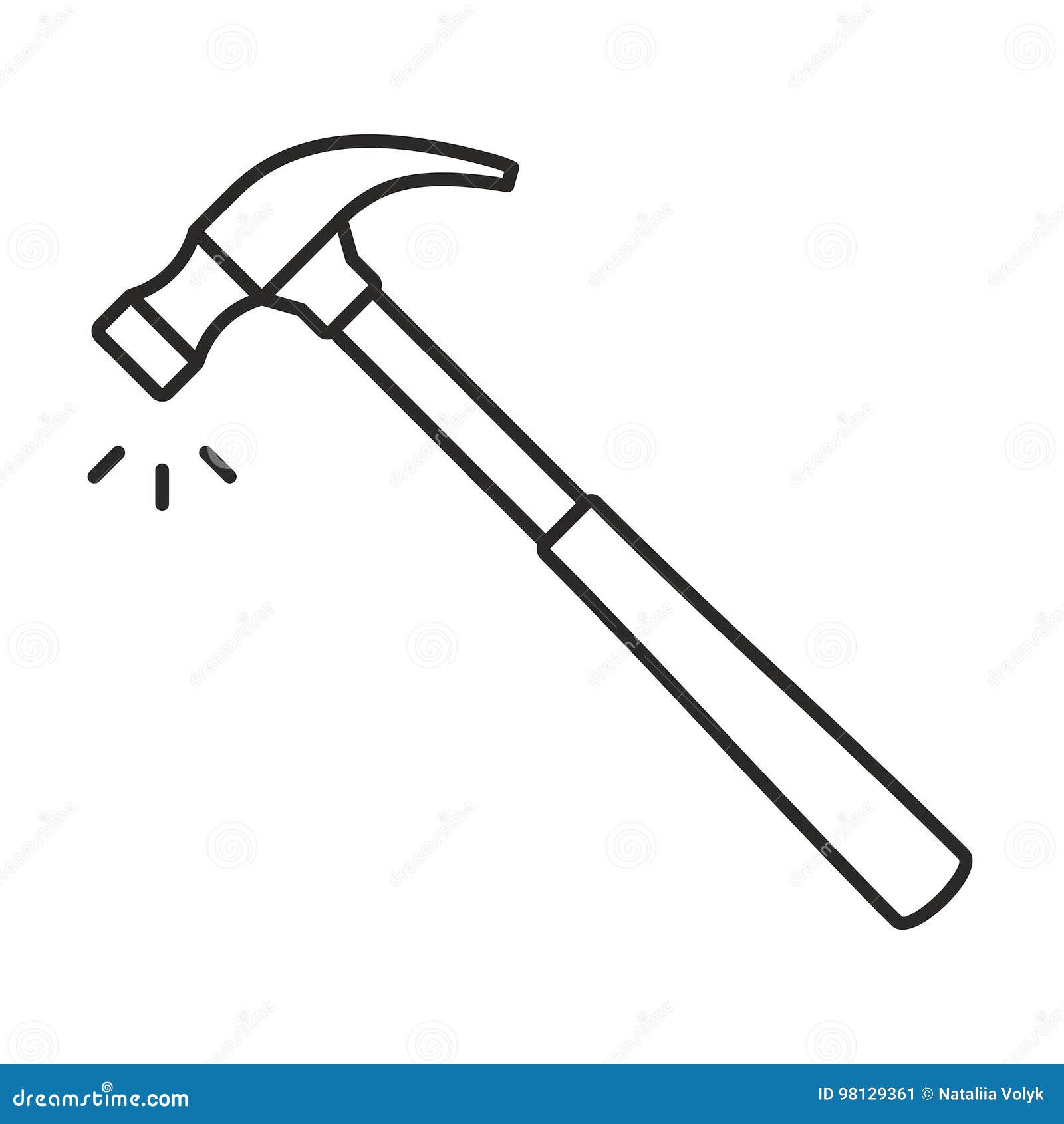 Hamer vectorpictogram vector illustratie. Illustration of verbetering ...