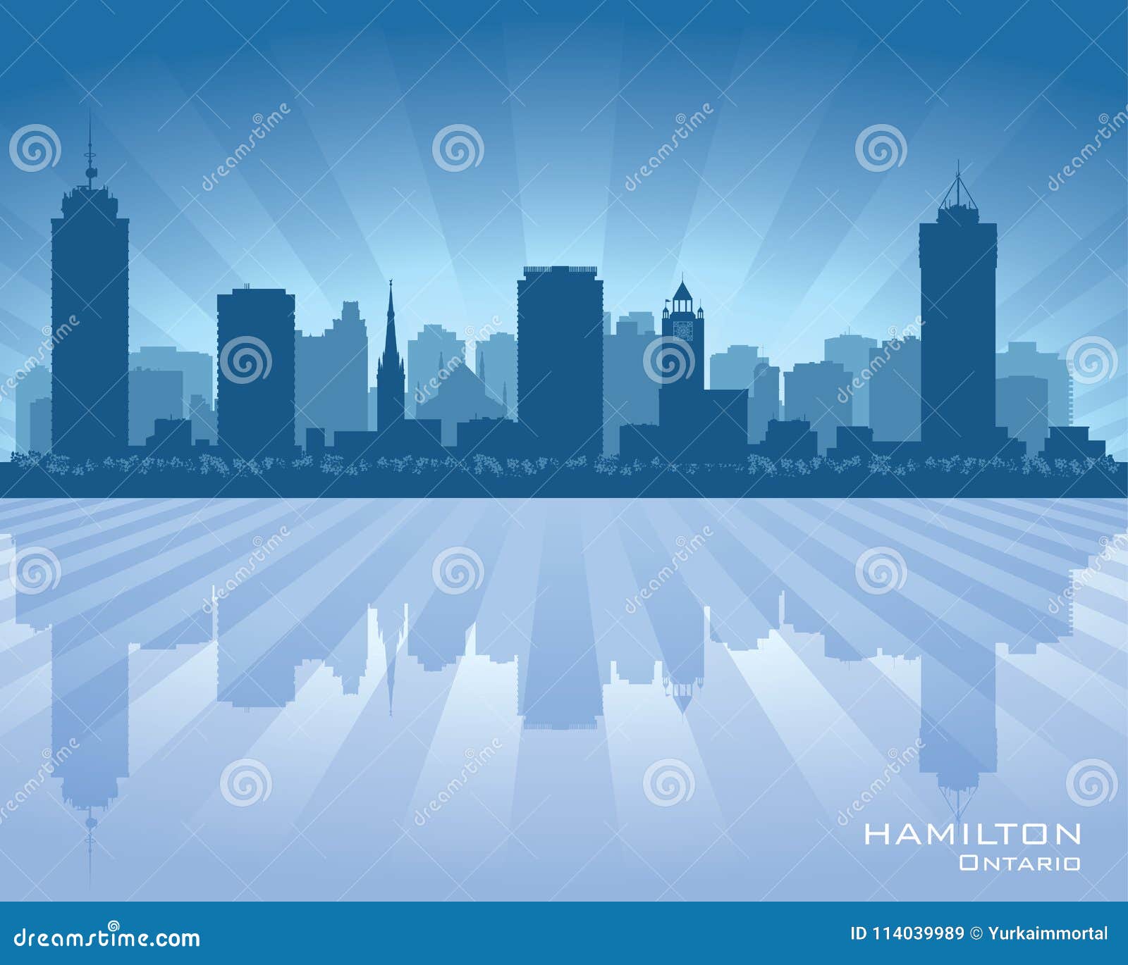 Canada Hamilton Line Skyline Illustration. Linear Vector Cityscape With ...