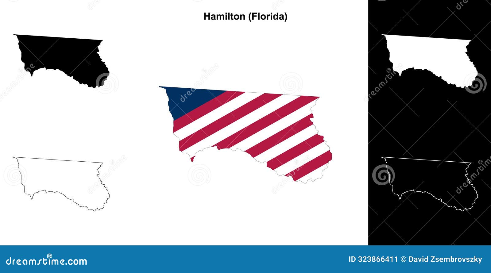 Hamilton outline map stock vector. Illustration of county - 323866411