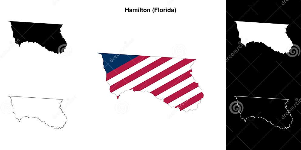 Hamilton outline map stock vector. Illustration of county - 323866411