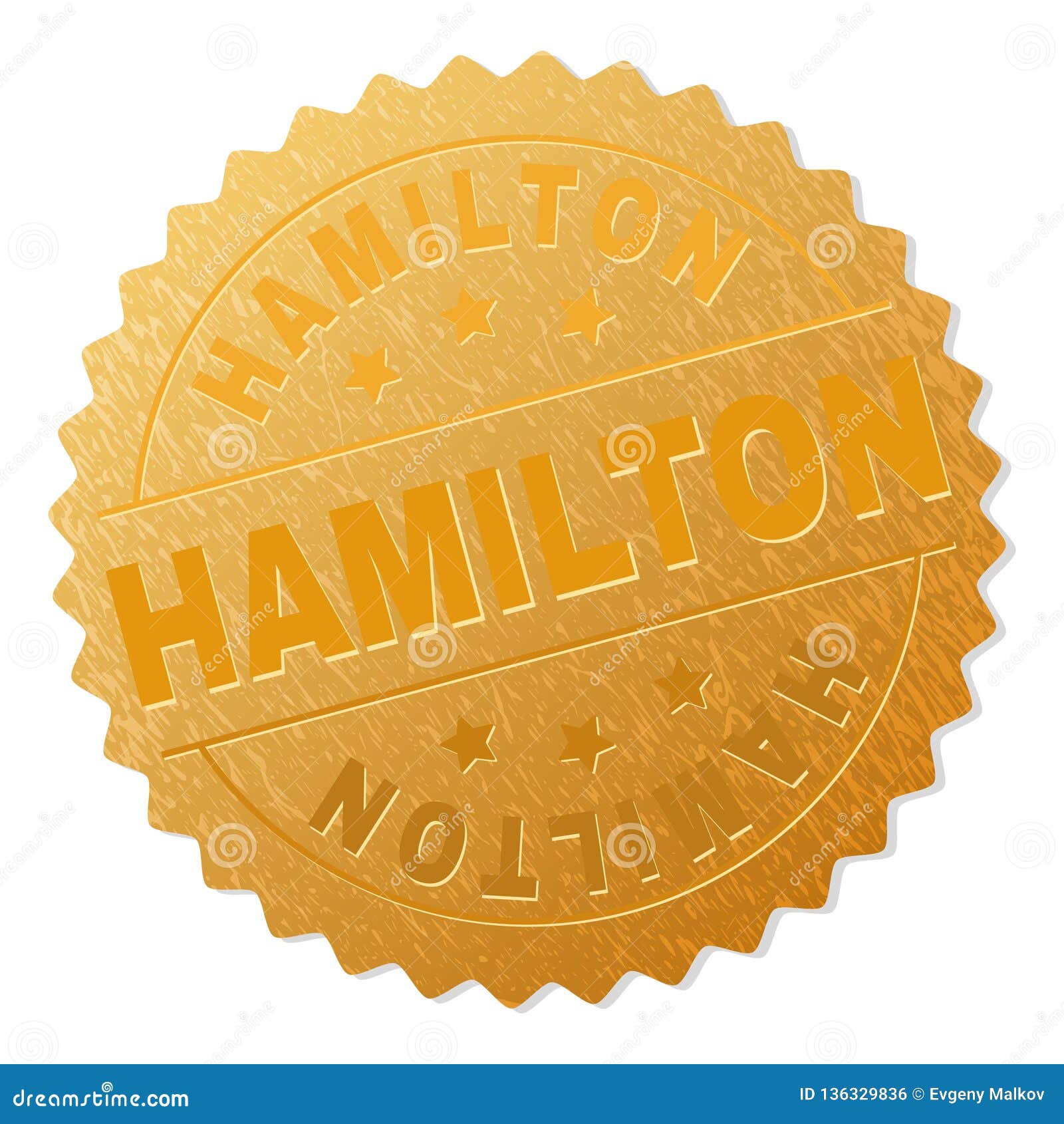 Gold HAMILTON Badge Stamp stock vector. Illustration of seal - 136329836