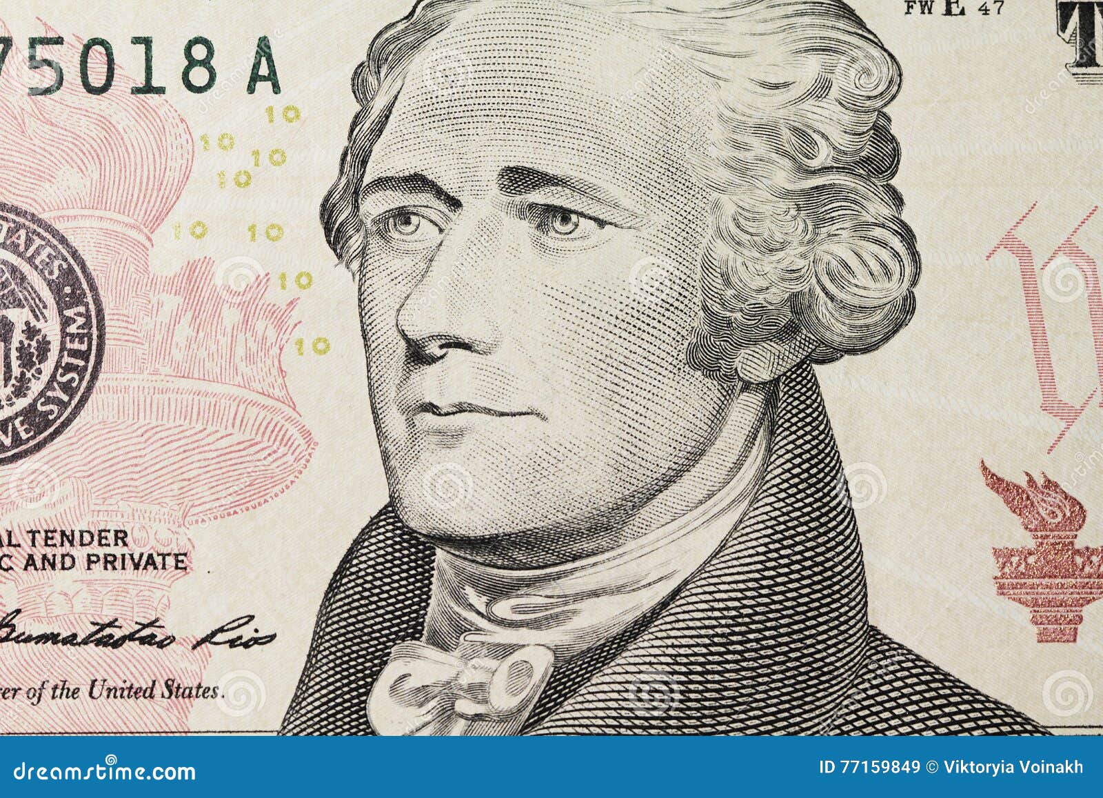 Alexander Hamiltons Portrait Is Depicted On Painted On The $ 10 ...