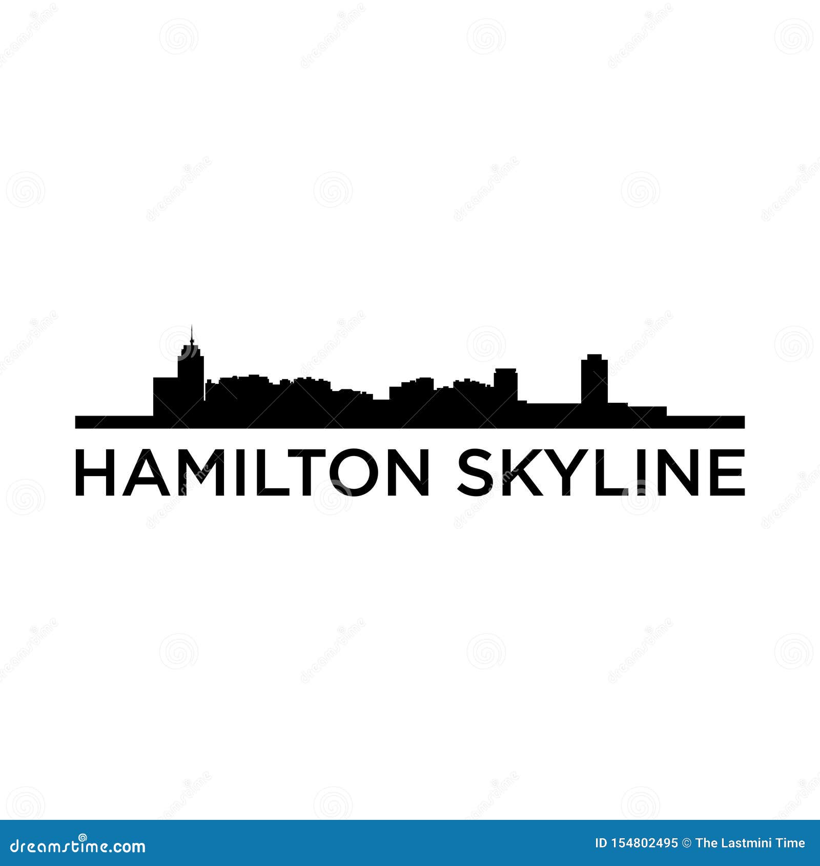 Hamilton Skyline Vector Black and White Stock Vector - Illustration of ...