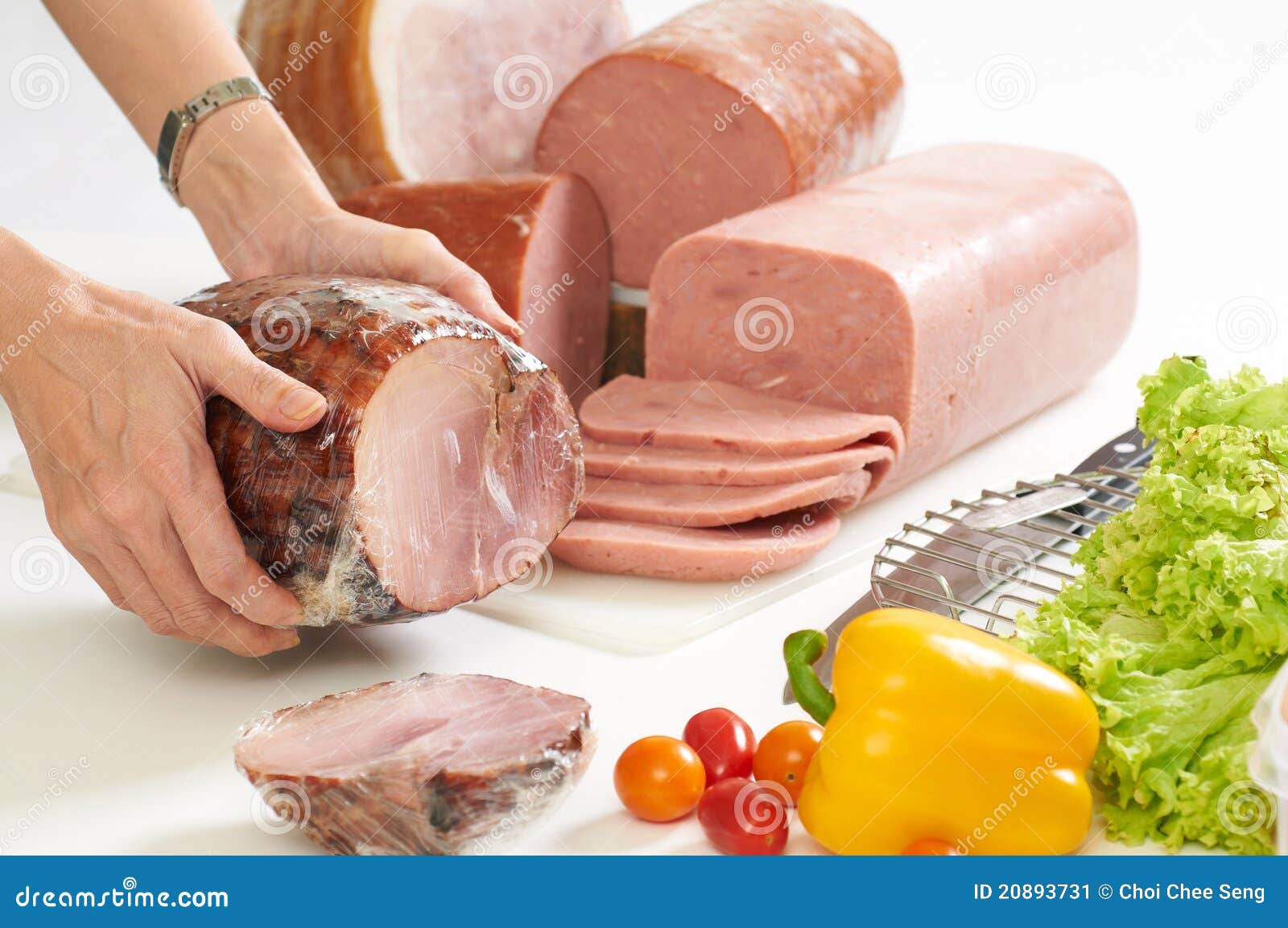 Hammen stock afbeelding. Image of keuken, bedrijf, ingrediënt - 20893731