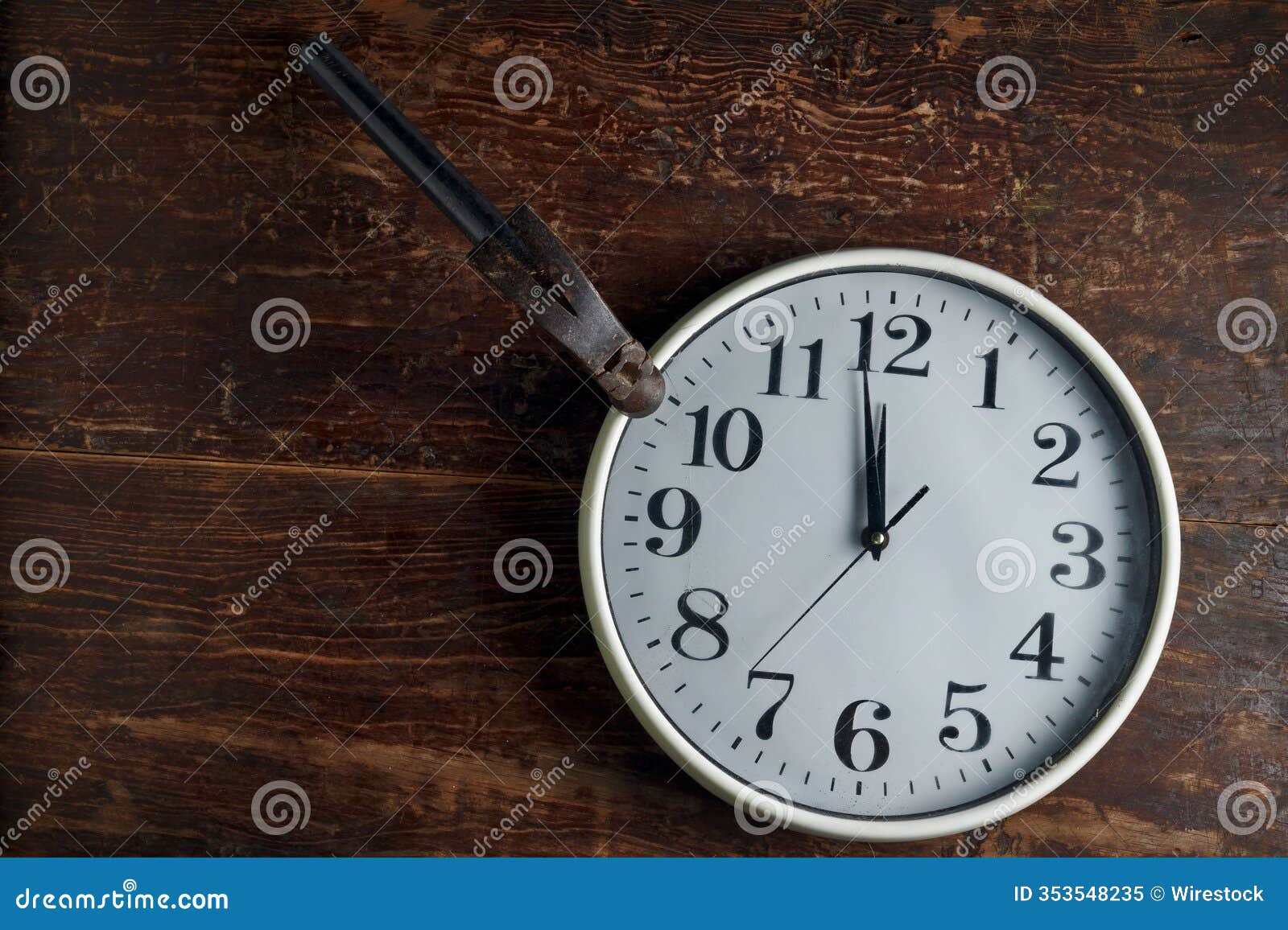 Hammer on an Analog Clock Against a White Background Stock Image ...
