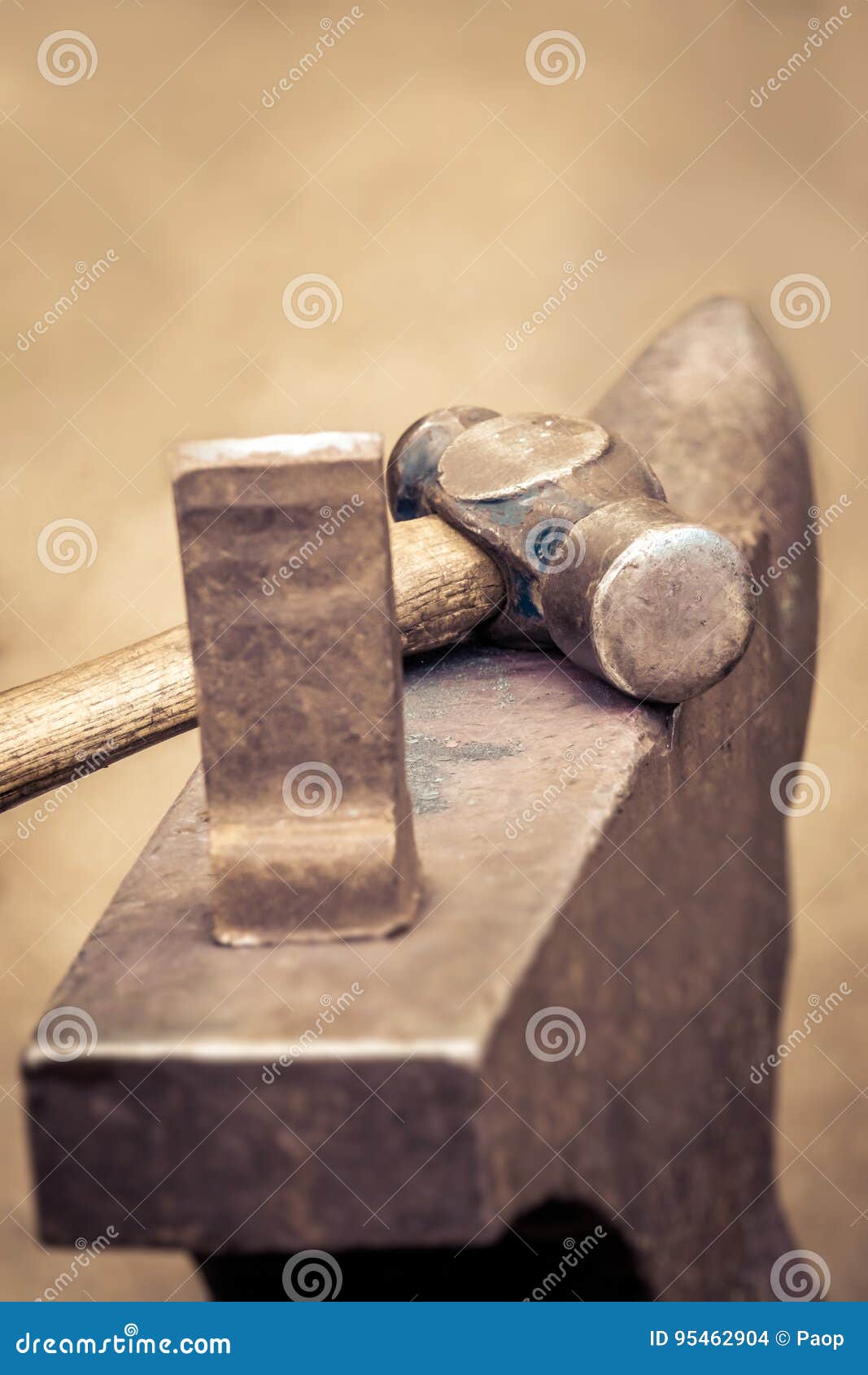 Hammer and anvil stock photo. Image of shiny, ready, heavy - 95462904