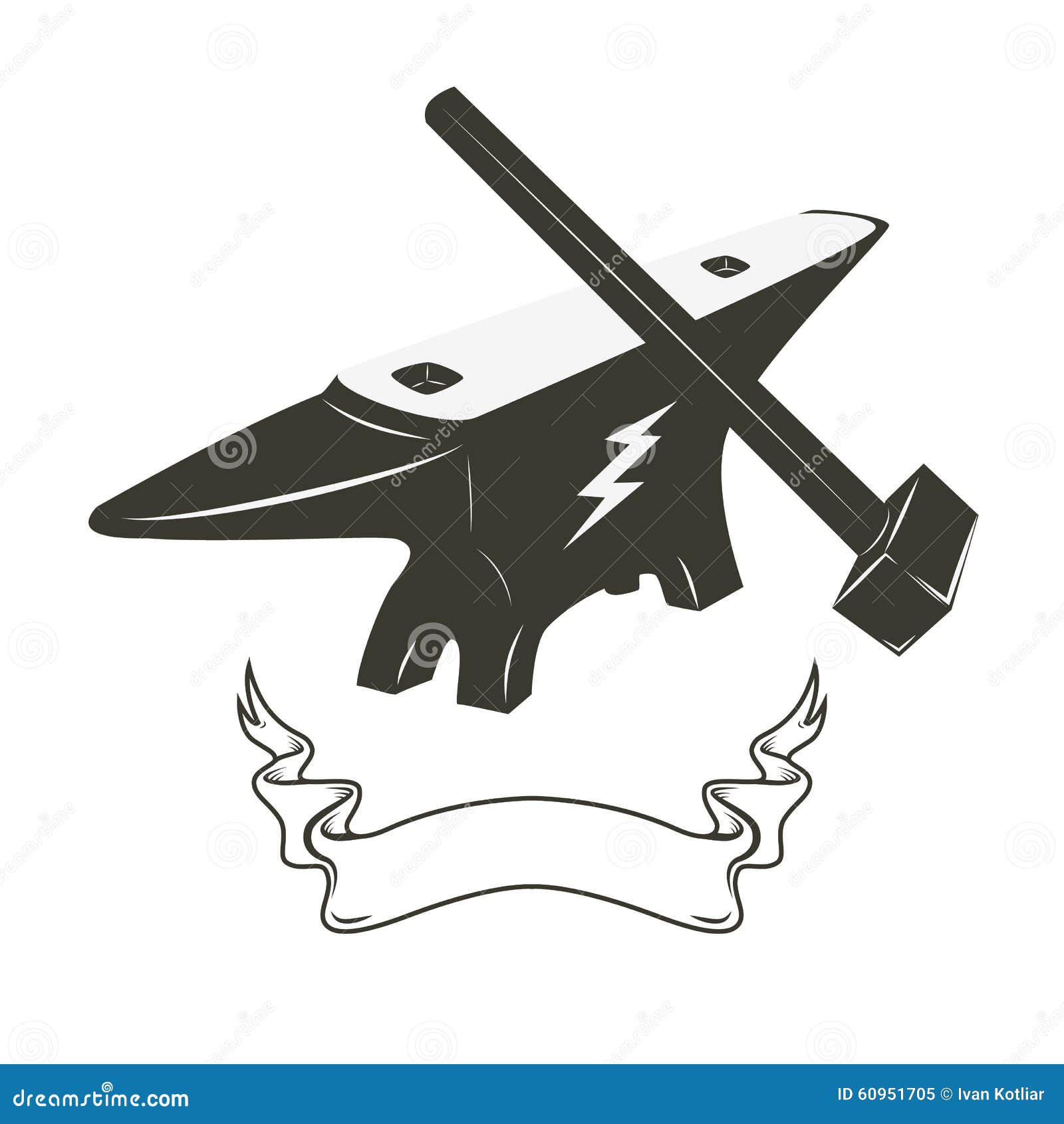 Hammer and anvil stock vector. Illustration of labor - 60951705