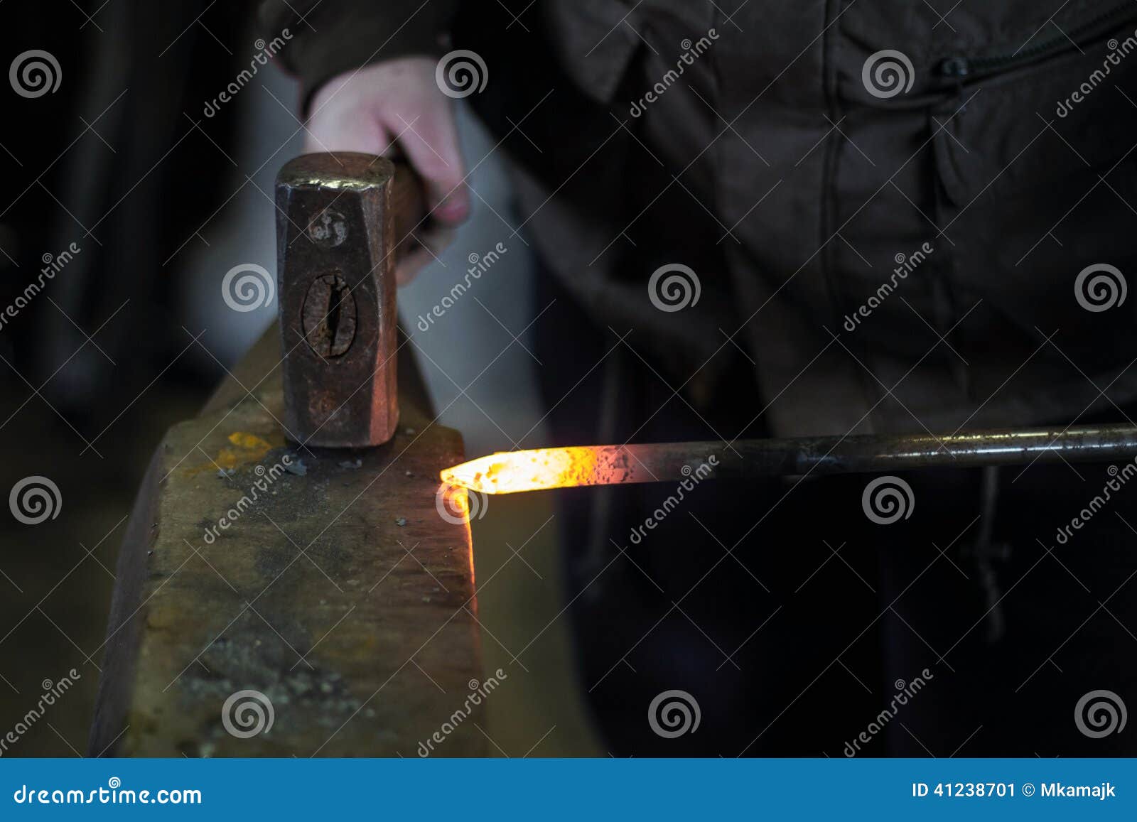 Hammer in the on the anvil stock image. Image of industry - 41238701