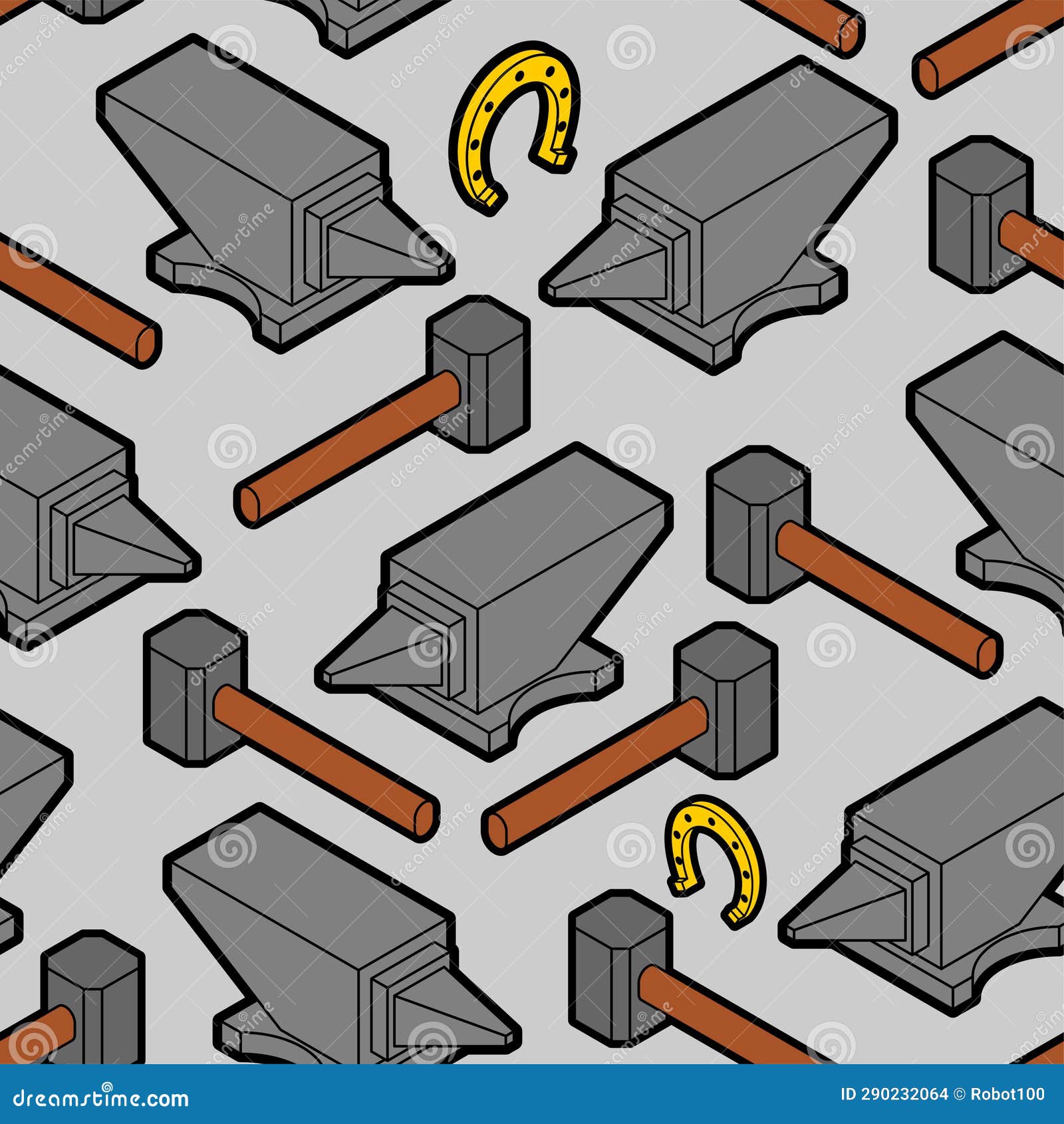 Hammer and Anvil Pattern Seamless. Blacksmith Tool Background Stock ...