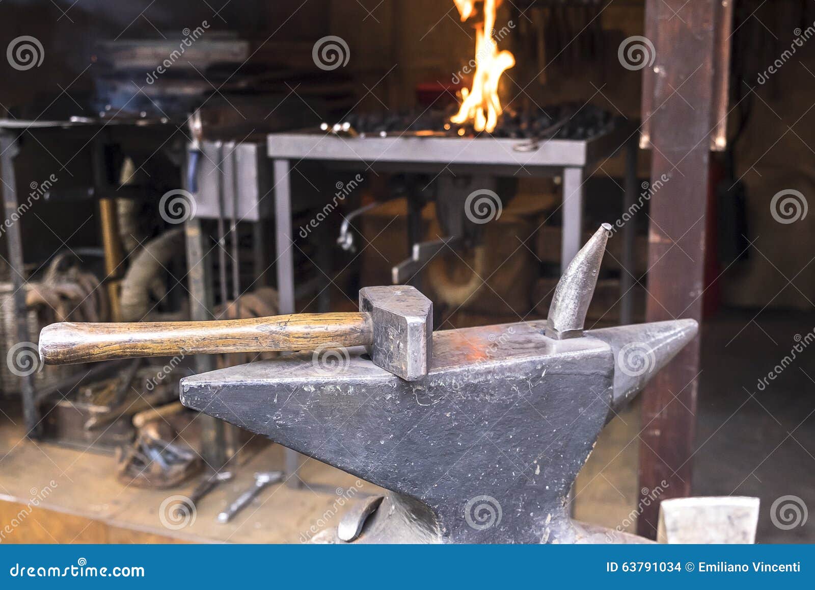 Hammer and anvil. stock photo. Image of furnace, store - 63791034