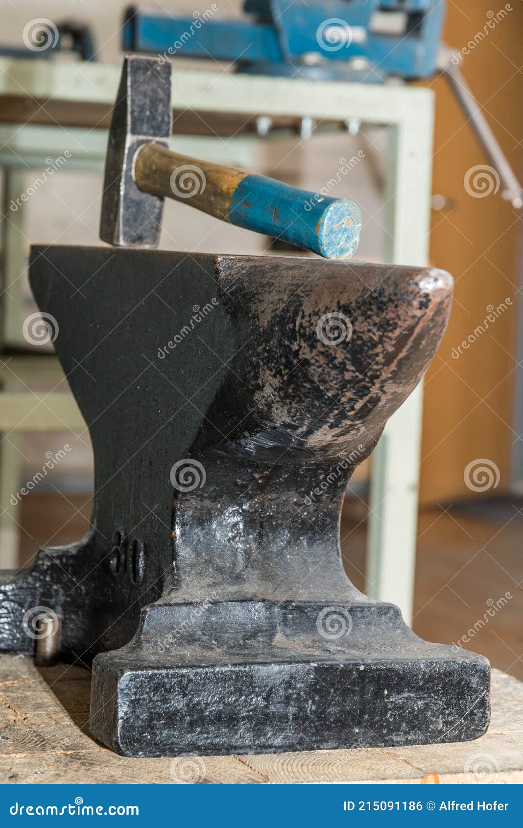 Hammer and anvil workshop stock photo. Image of equipment - 215091186