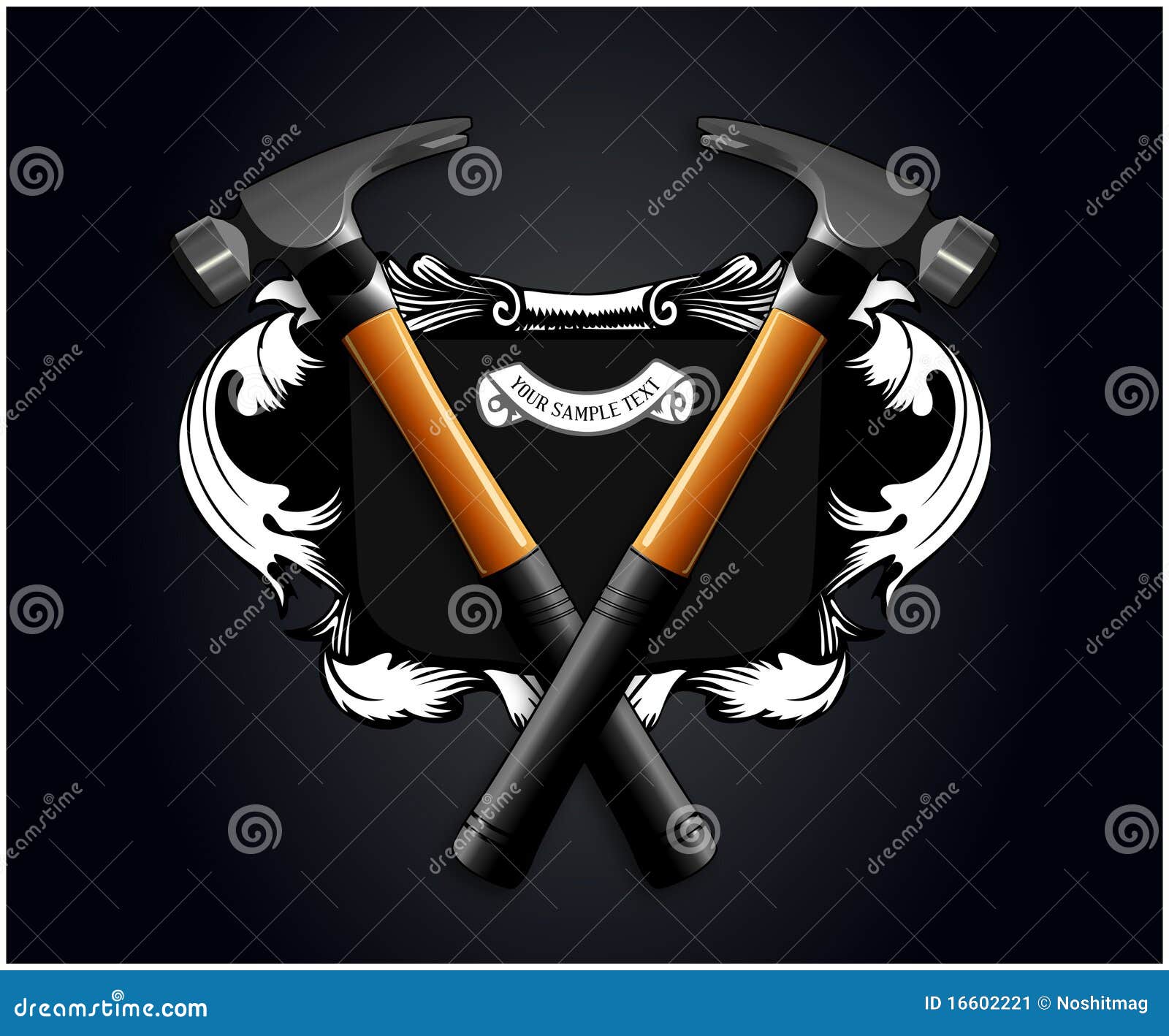 Hammer banner stock vector. Illustration of empty, frame - 16602221