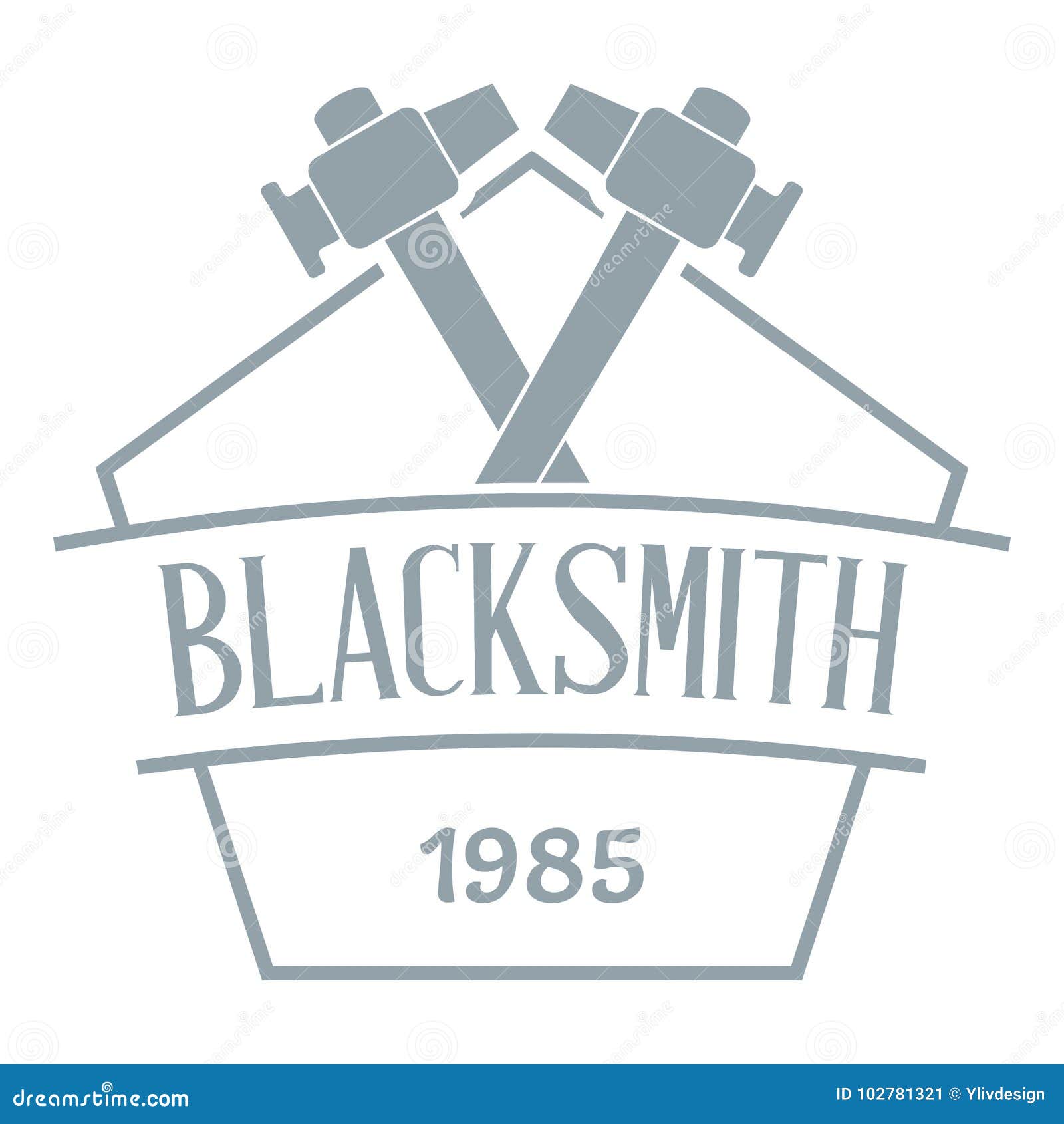 Hammer Blacksmith Logo, Simple Gray Style Stock Vector - Illustration ...