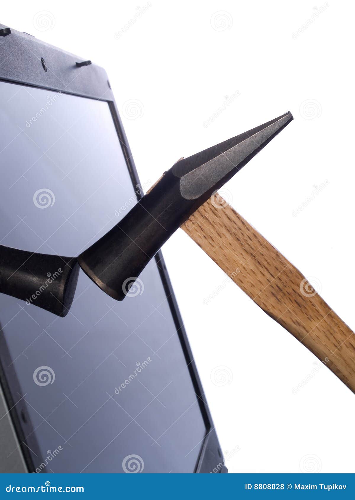 Hammer Breaking Computer Screen Stock Photo - Image of frustrated ...