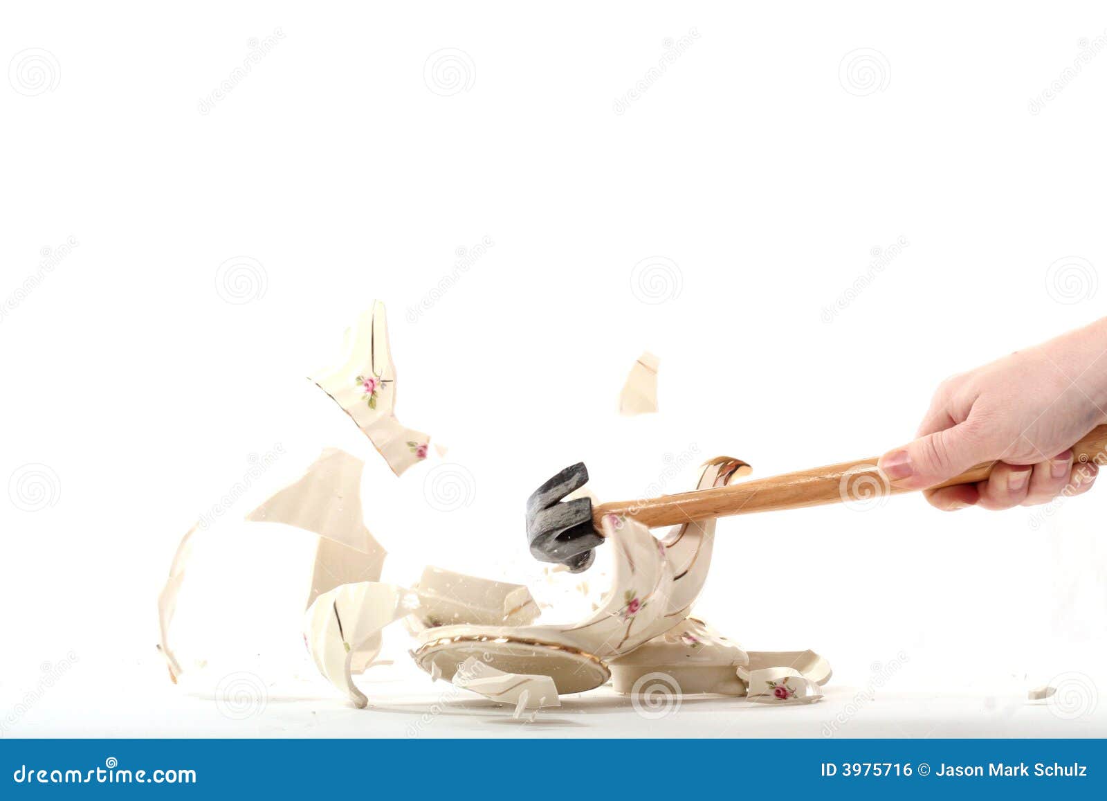 Hammer Breaking Teapot stock photo. Image of teapot, destroy - 3975716