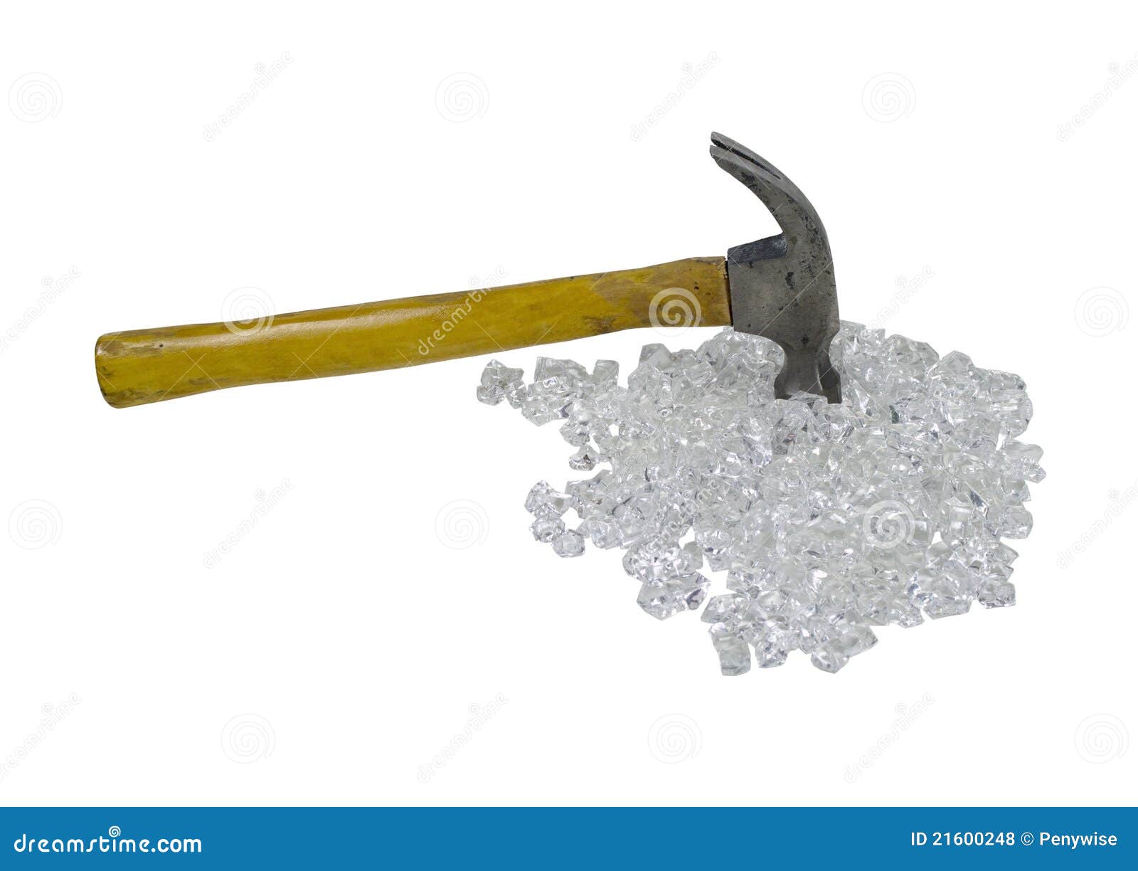 Hammer and Broken Glass stock photo. Image of glass, broken - 21600248