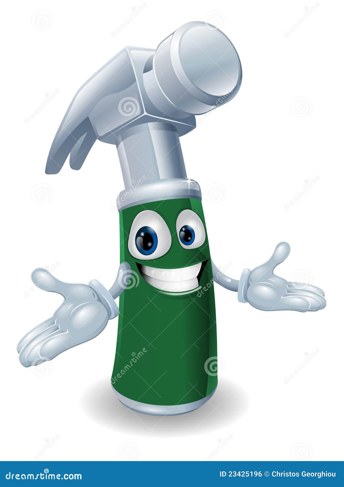 Hammer Cartoon Icon On White Background.Carpentry Tool Flat Vector ...