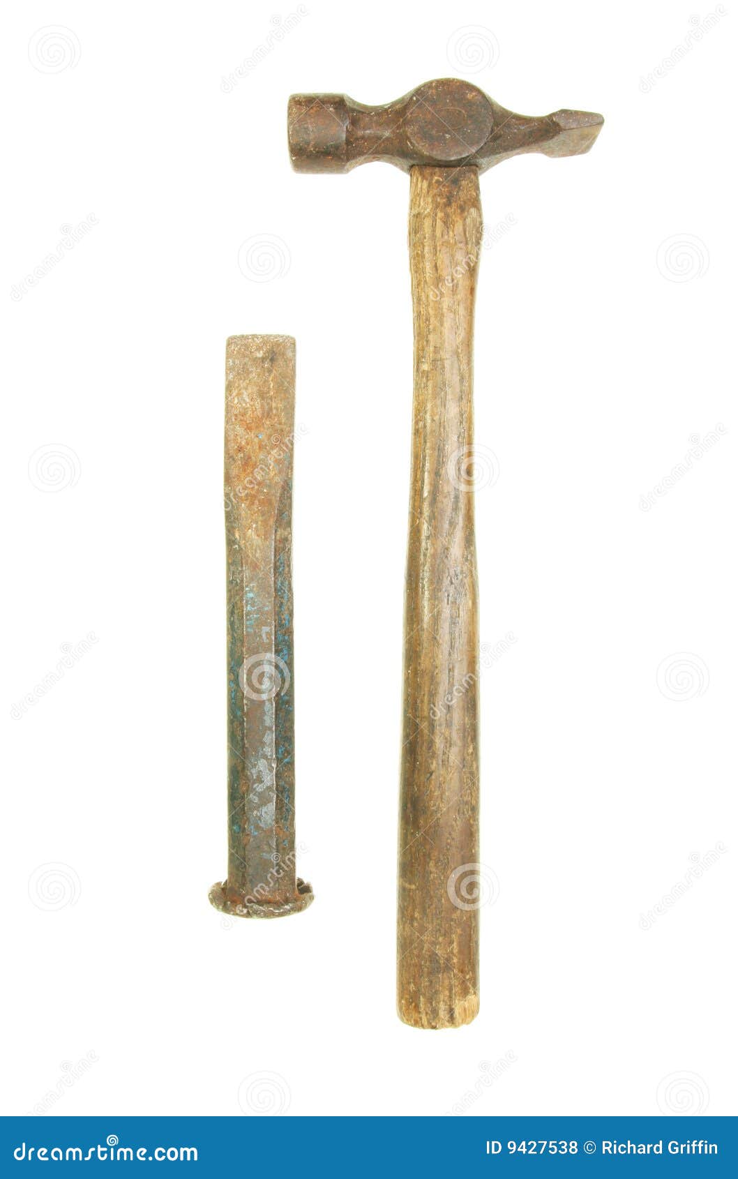 Hammer and chisel stock photo. Image of isolated, rusty - 9427538