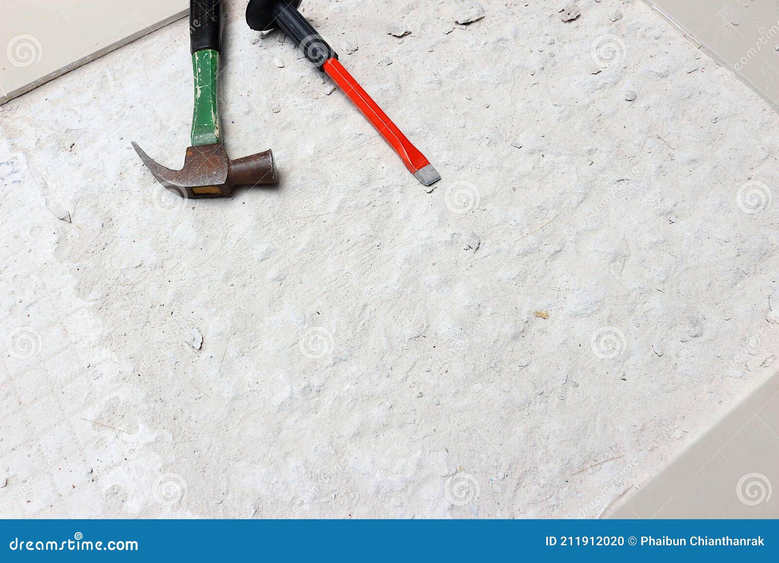 A Hammer and a Chisel Hammer for Drilling Concrete 2 Stock Photo ...