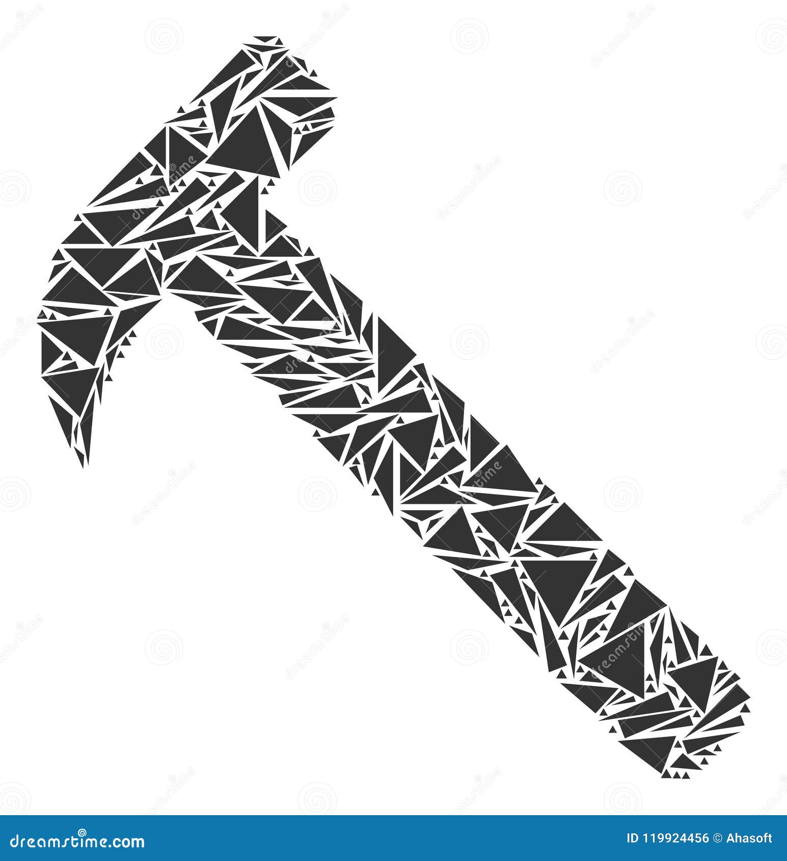 Hammer Mosaic of Triangles stock vector. Illustration of composed ...