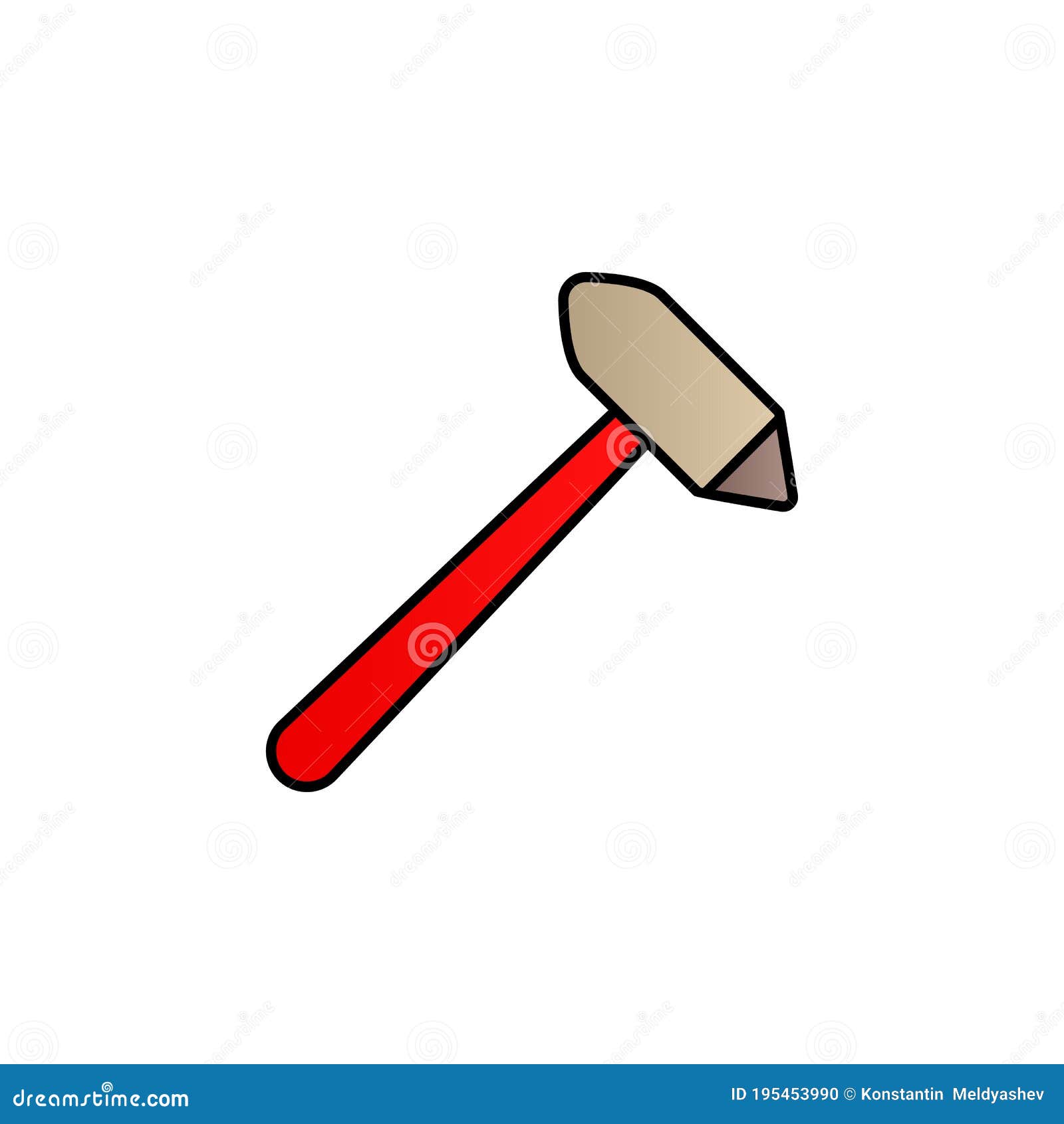 Hammer Color Gradient Vector Icon Stock Illustration - Illustration of ...