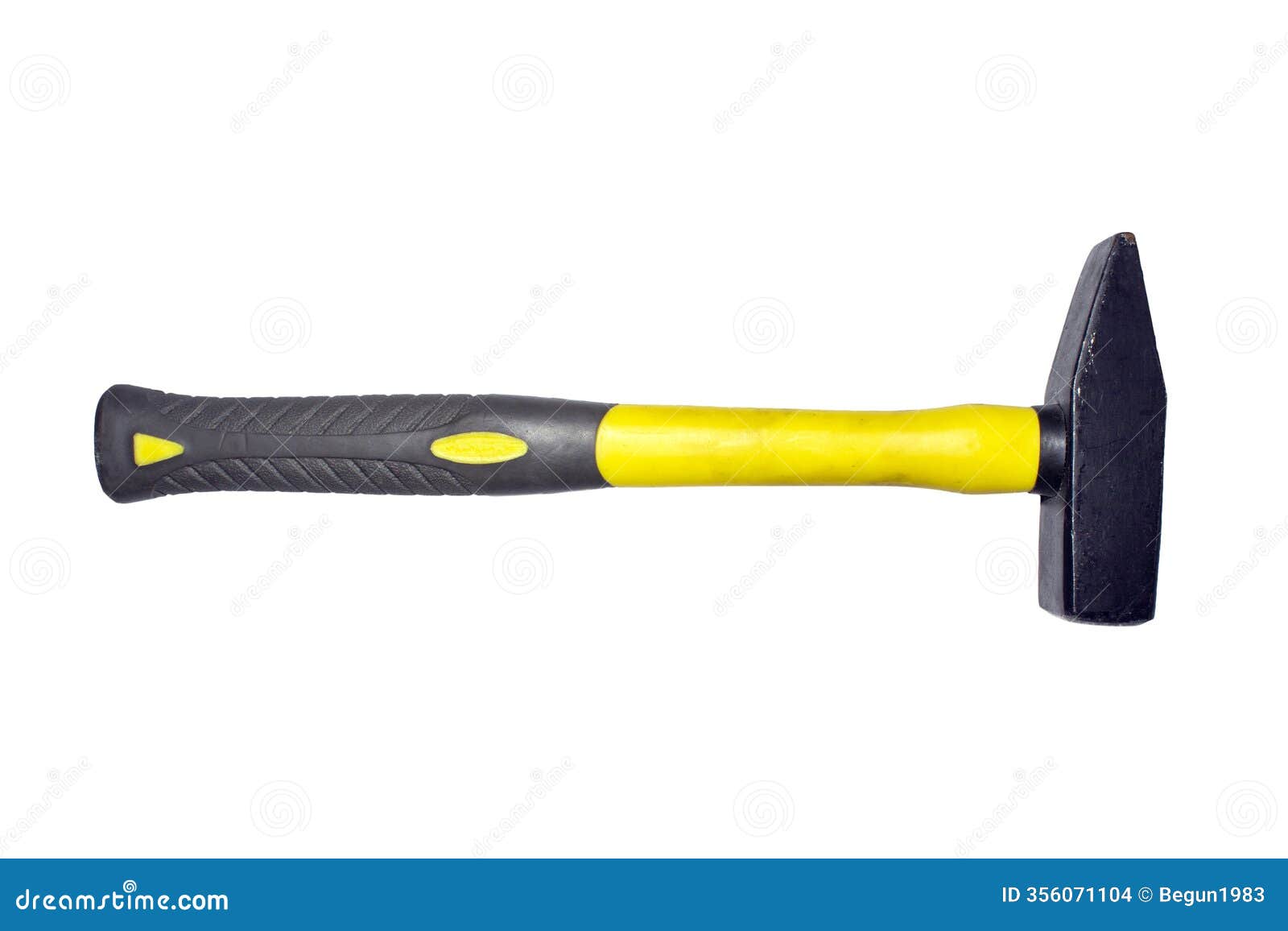 A Hammer with a Colored Rubberized Handle.a Hammer on a White ...