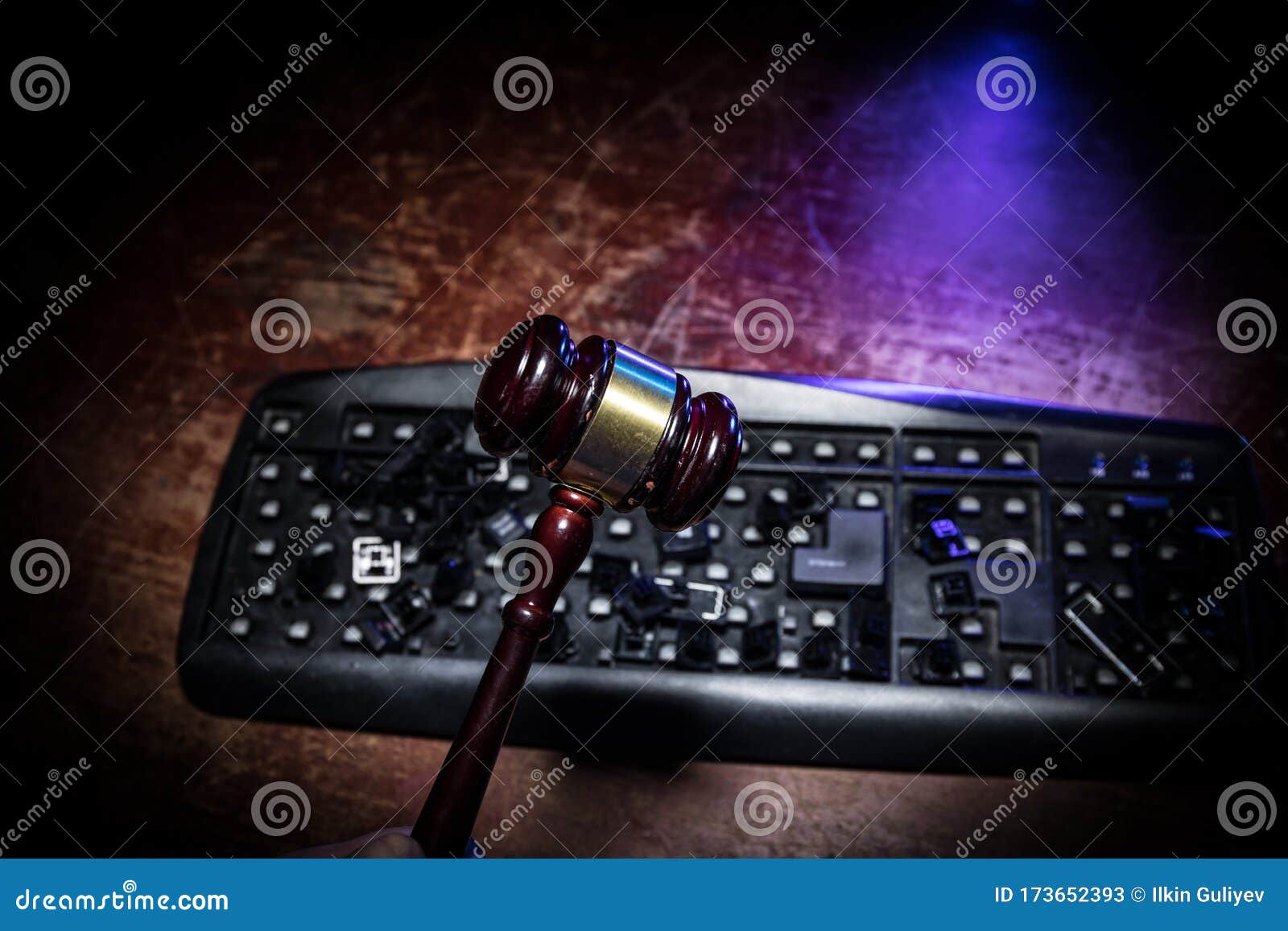 Hammer on Computer Keyboard with Damaged Keys Stock Image - Image of ...