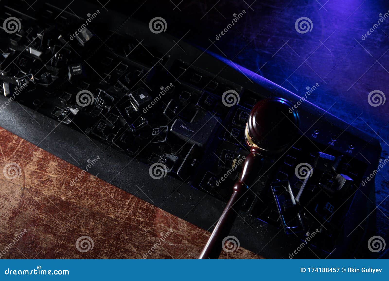 Hammer on Computer Keyboard with Damaged Keys Stock Image - Image of ...